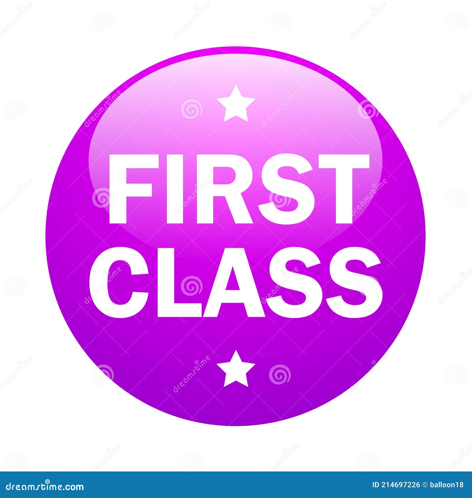 First class icon button stock vector. Illustration of marketing - 214697226