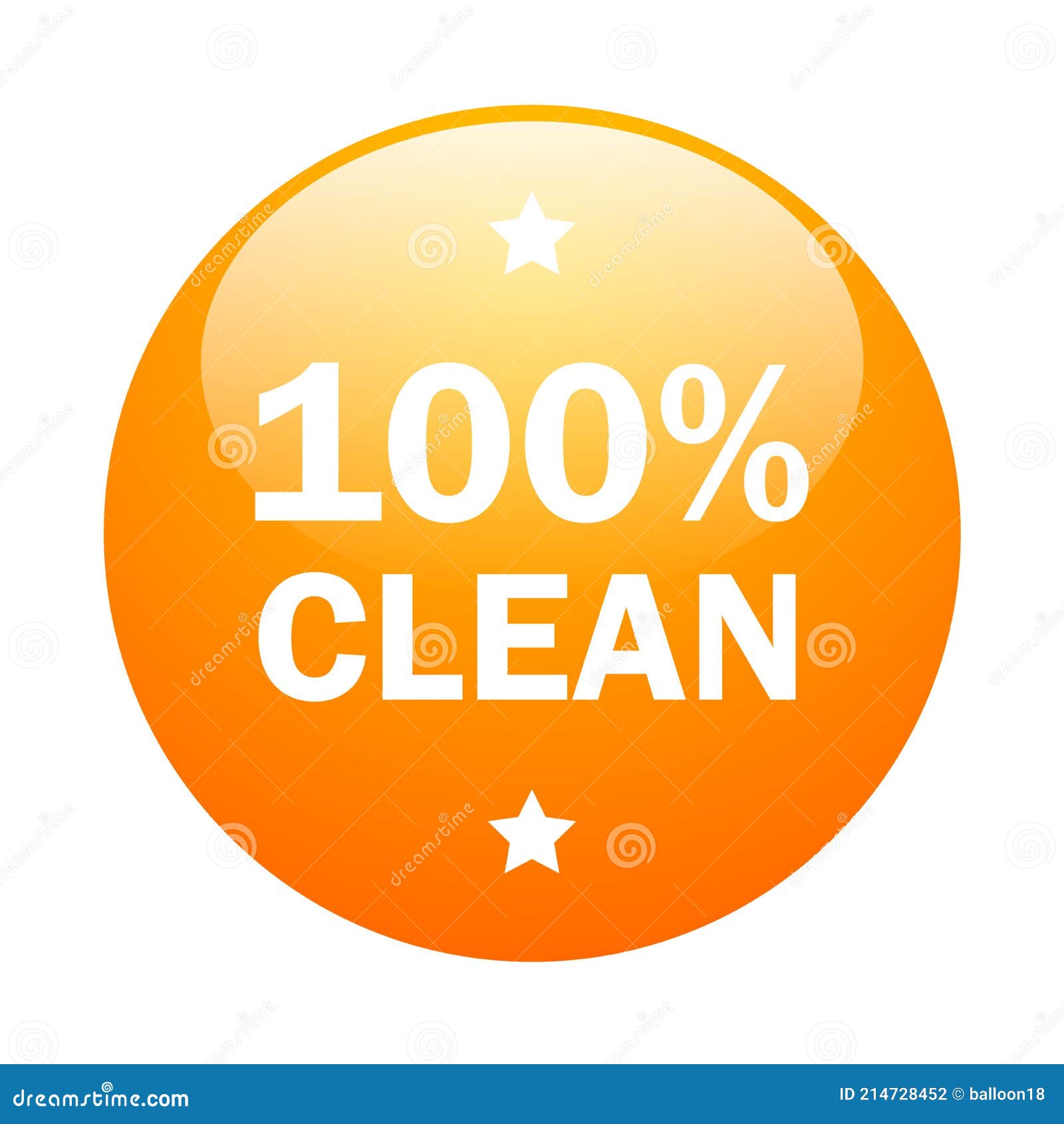 100 percent clean button stock vector. Illustration of percentage ...