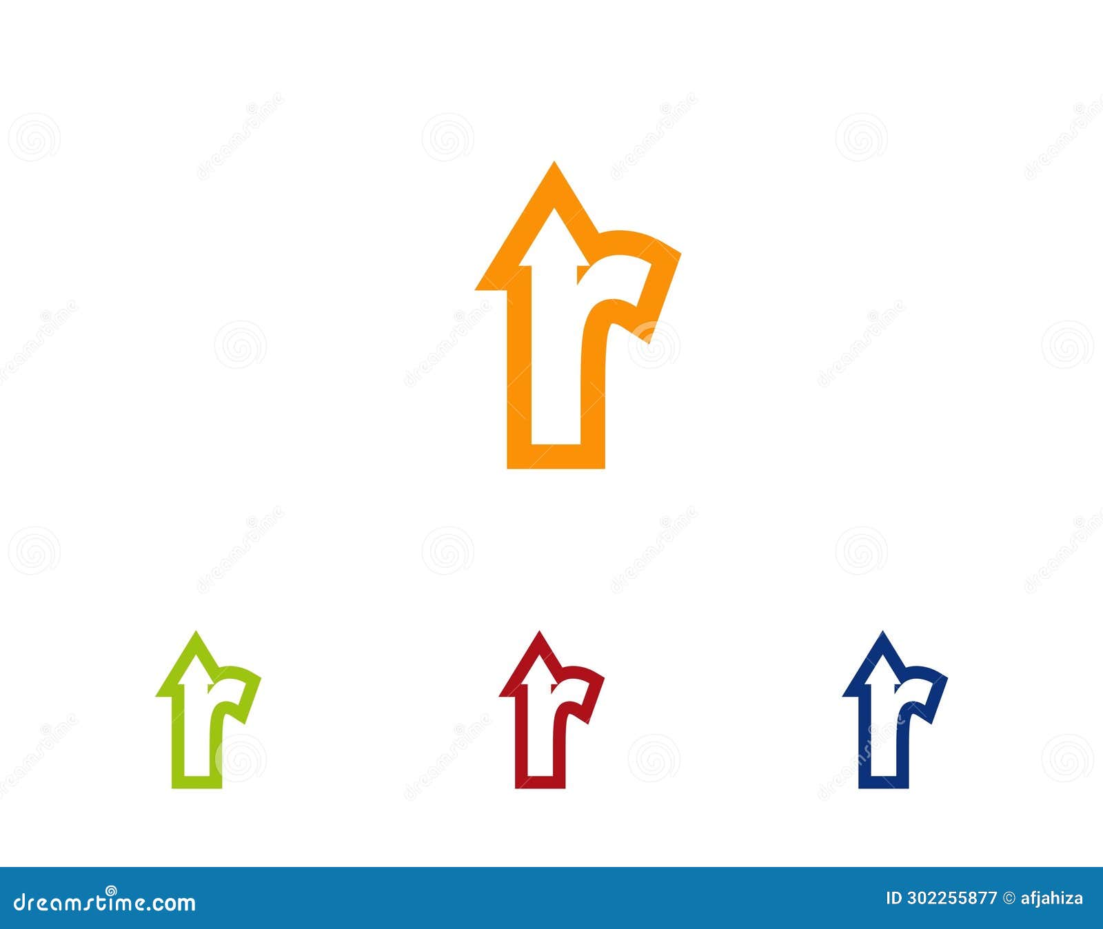 R arrow 2 logo template stock vector. Illustration of navigation ...