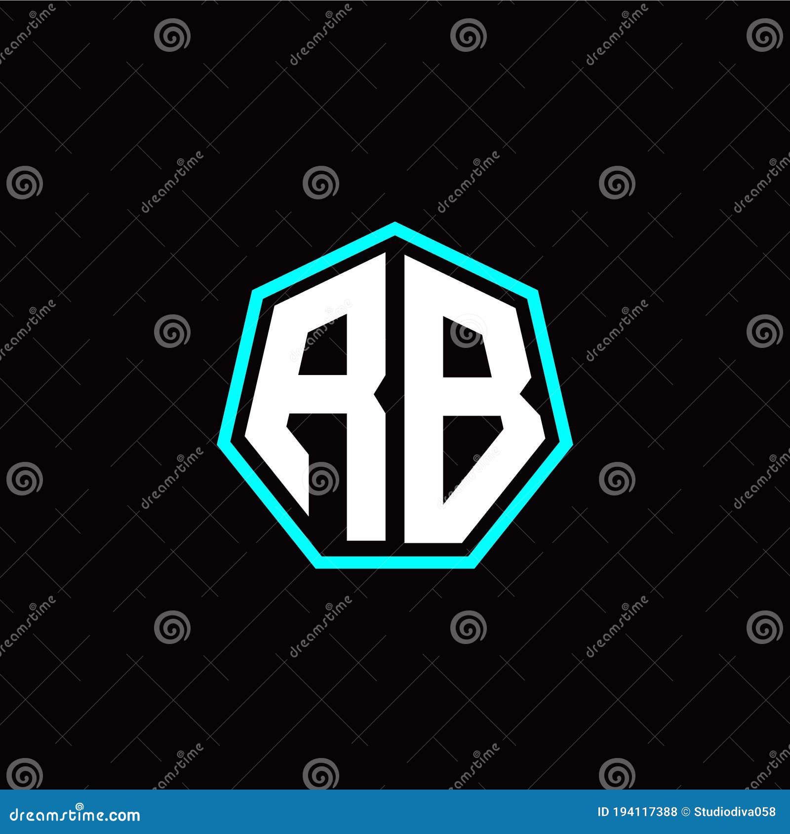 R B Initials Modern Polygon Logo Template Stock Vector - Illustration ...