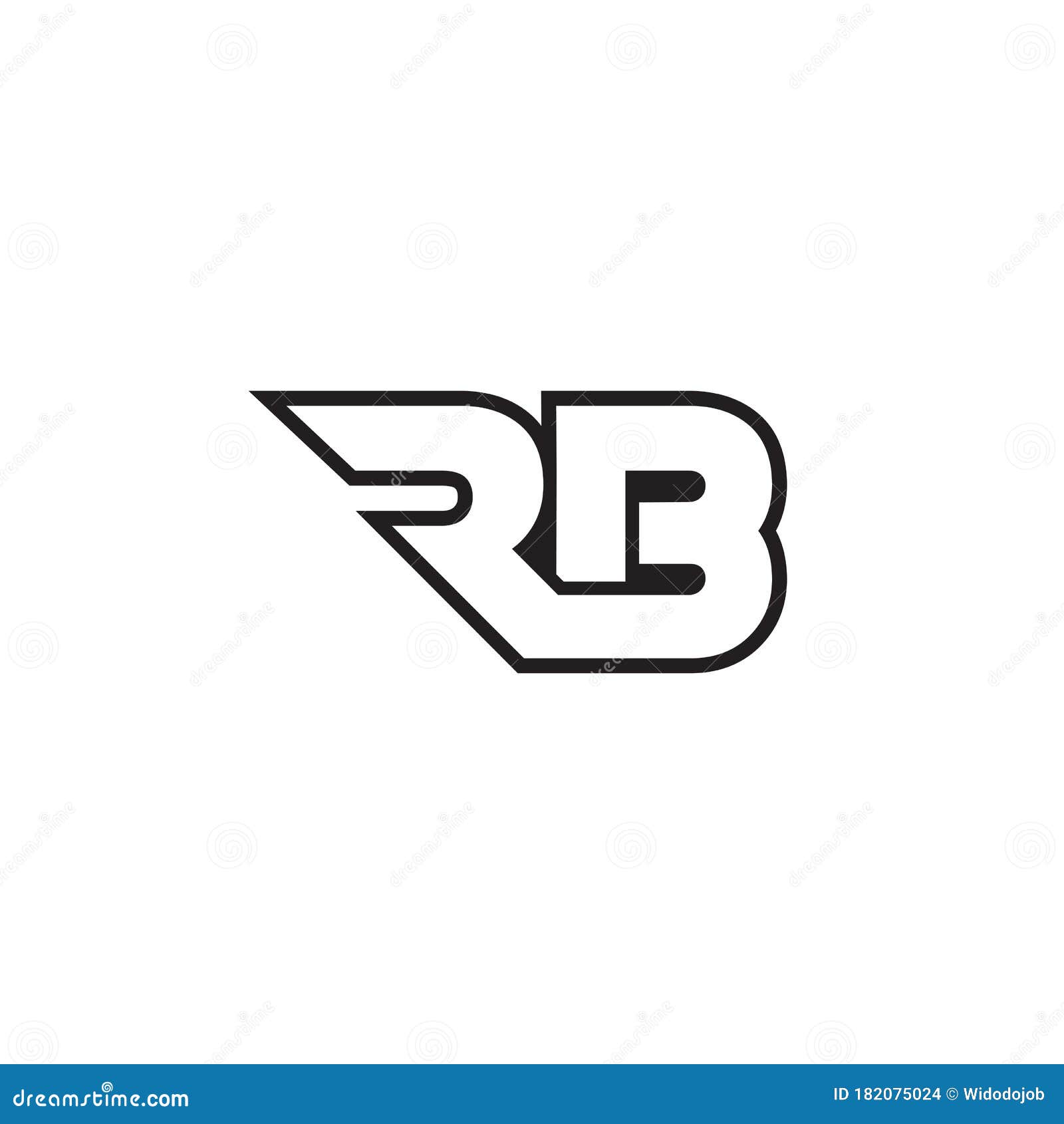 R B Letter Lines Logo Design Vector Stock Vector - Illustration of ...