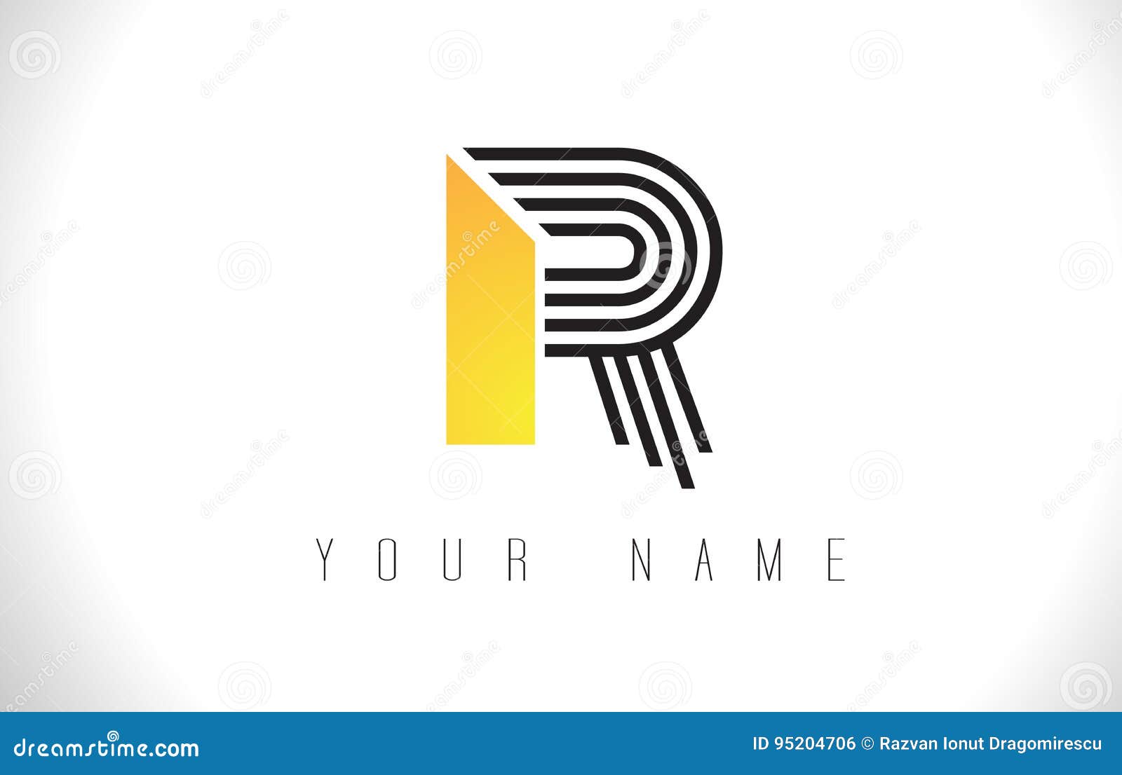 R Black Lines Letter Logo. Creative Line Letters Vector Template Stock ...