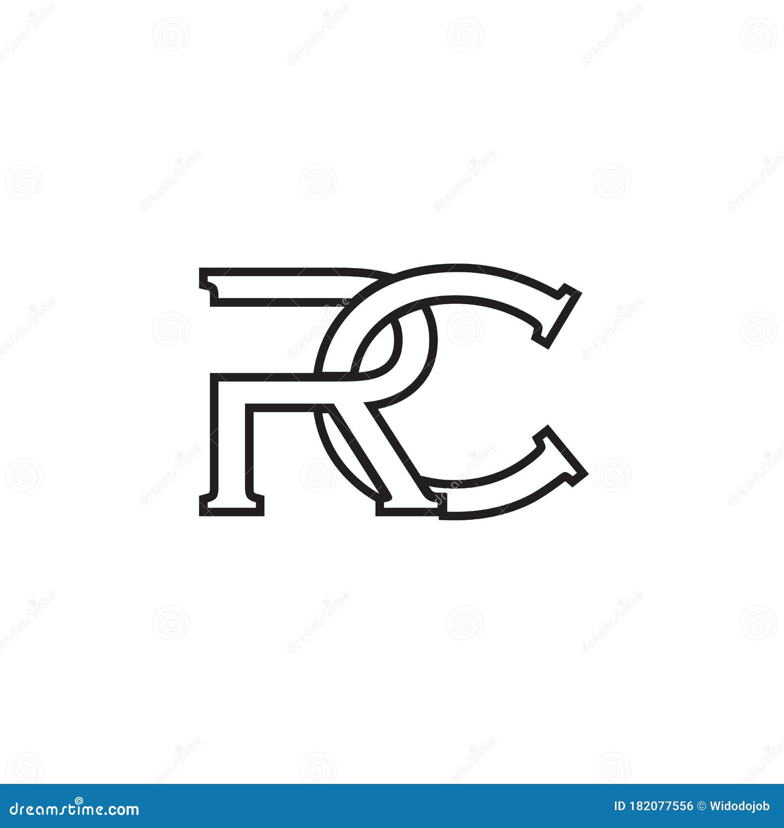 R C Serif Letter Logo Design Vector Stock Vector - Illustration of ...