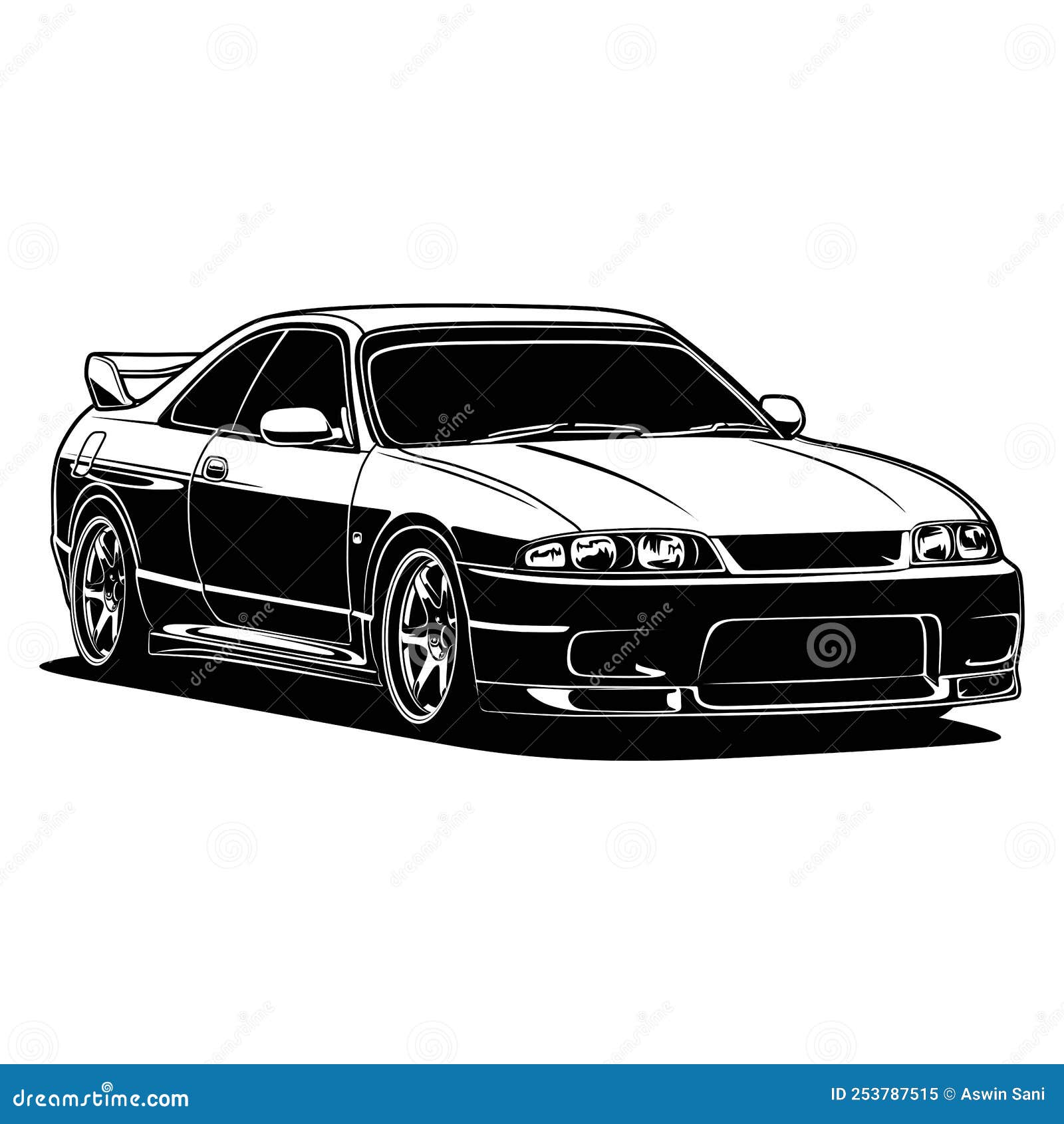 R32 car illustration stock illustration. Illustration of black - 253787515