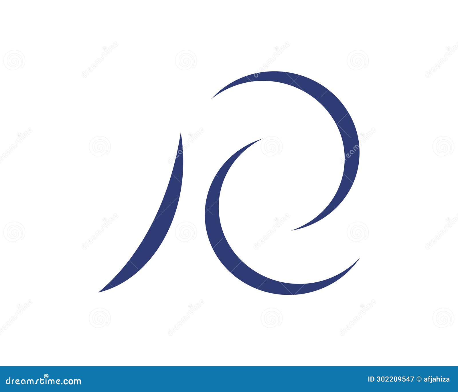 R crescent curve logo icon stock vector. Illustration of document ...