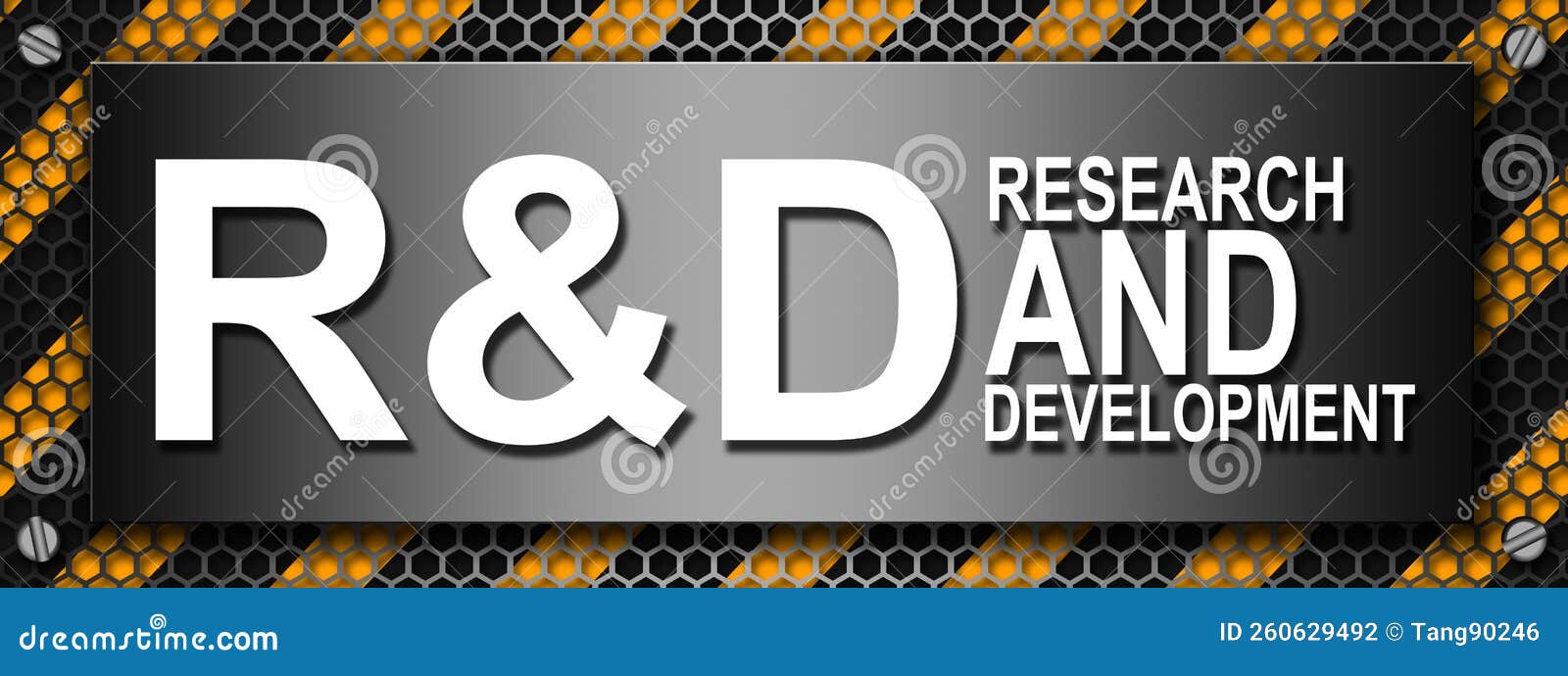 R and D As Research and Development Acronym on a Banner Stock ...