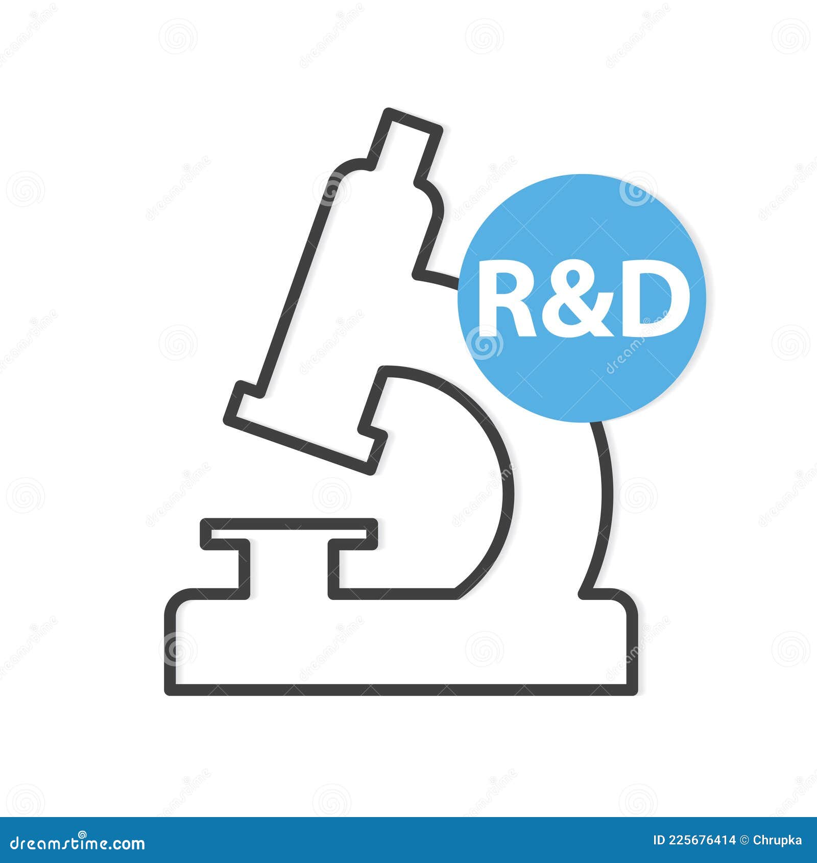 R&D Research and Development Acronym and Microscope Icon Stock Vector ...