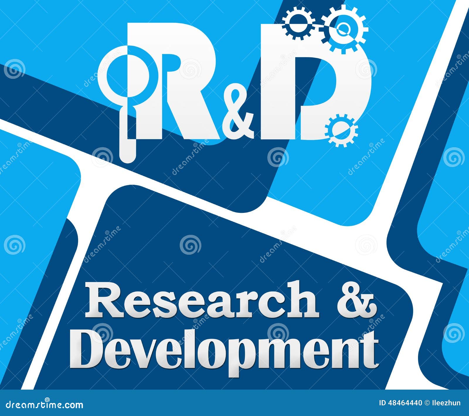 R and D - Research and Development Blue Squares Stock Illustration ...