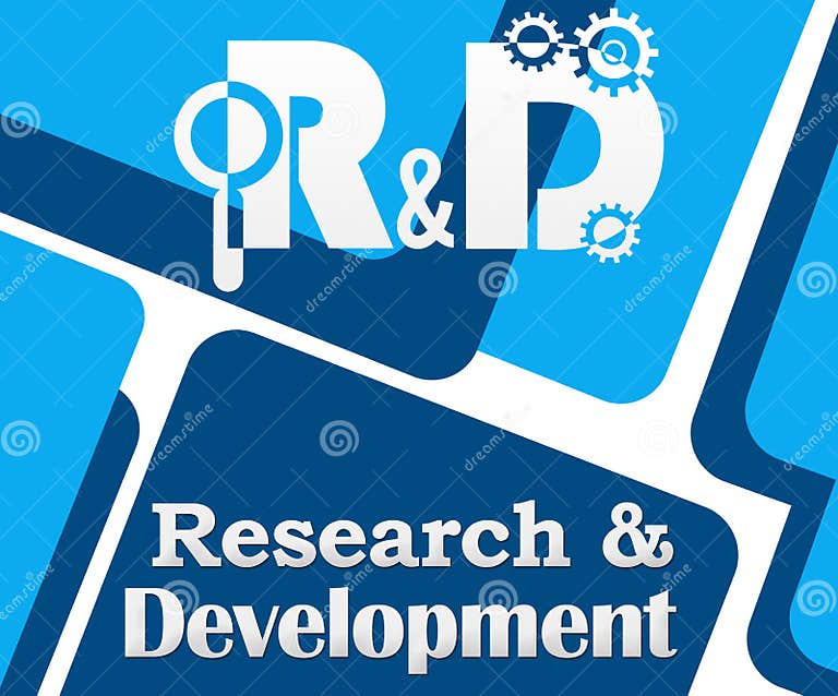 R and D - Research and Development Blue Squares Stock Illustration ...