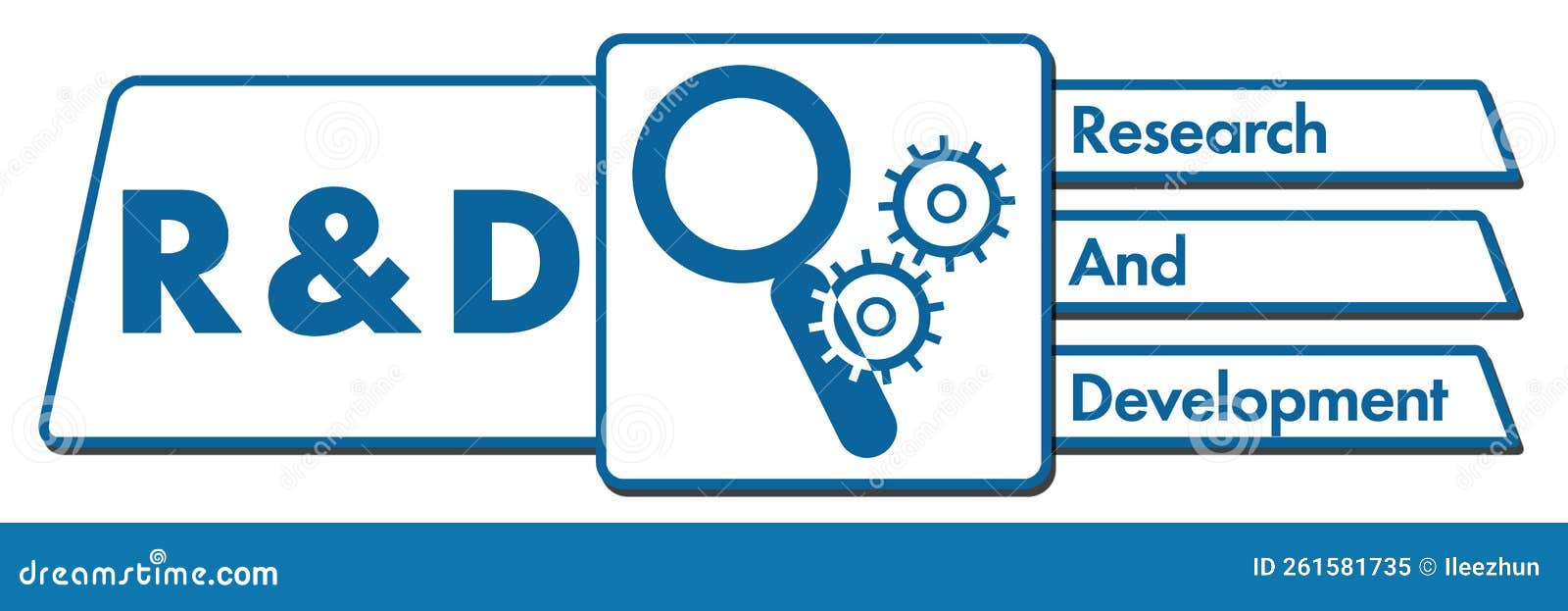 R and D - Research and Development Blue White Rounded Squares ...