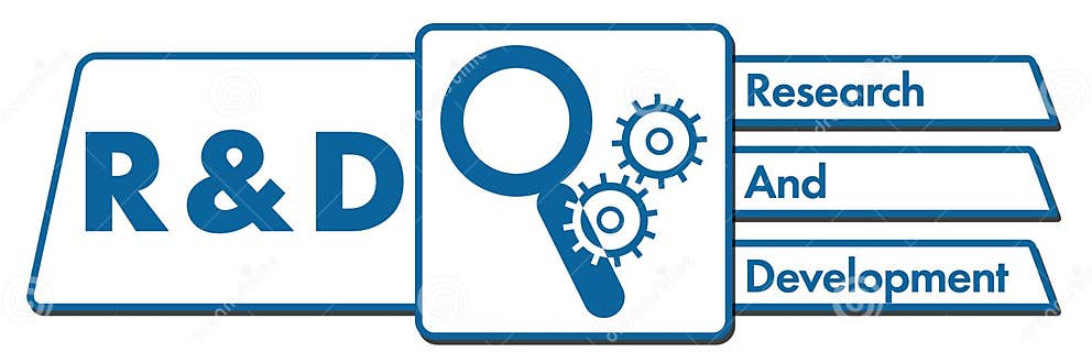 R and D - Research and Development Blue White Rounded Squares ...