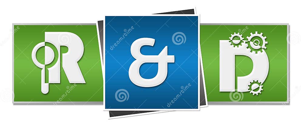 R and D - Research and Development Green Blue Stock Illustration ...