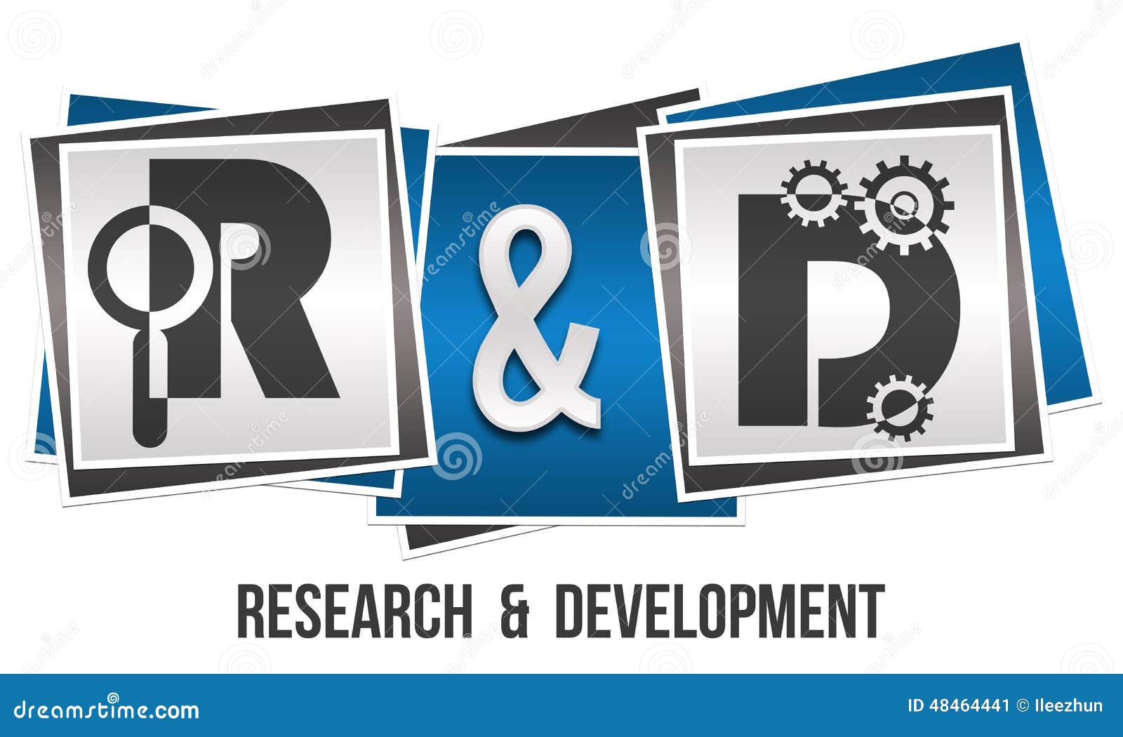 R and D - Research and Development Three Blocks Stock Illustration ...