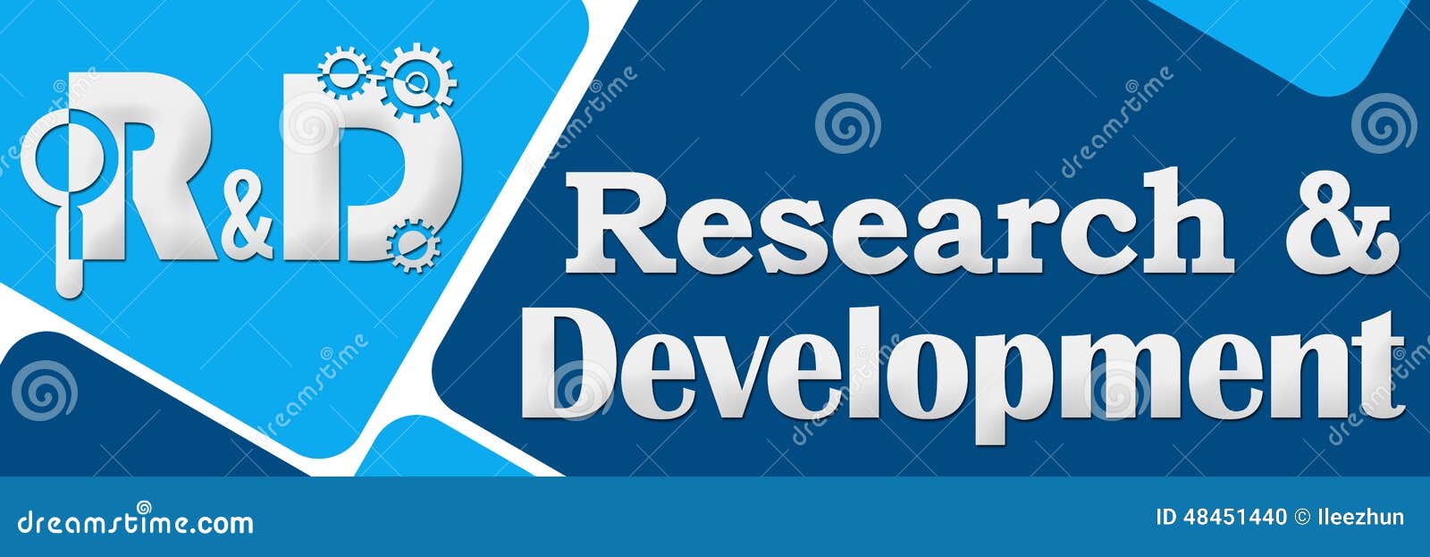 R and D - Research and Development Two Blue Squares Stock Illustration ...