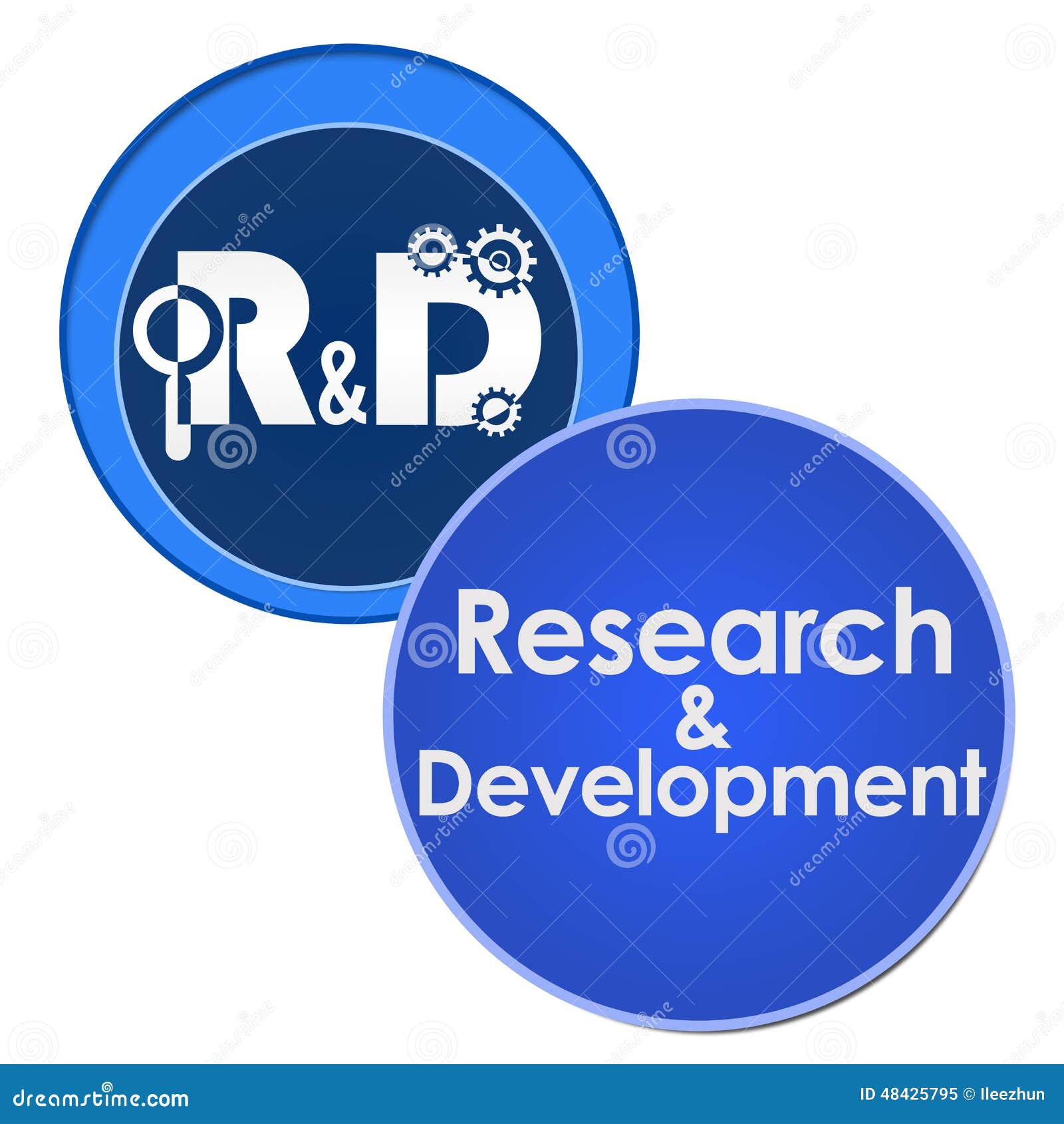 R and D - Research and Development Two Circles Stock Illustration ...