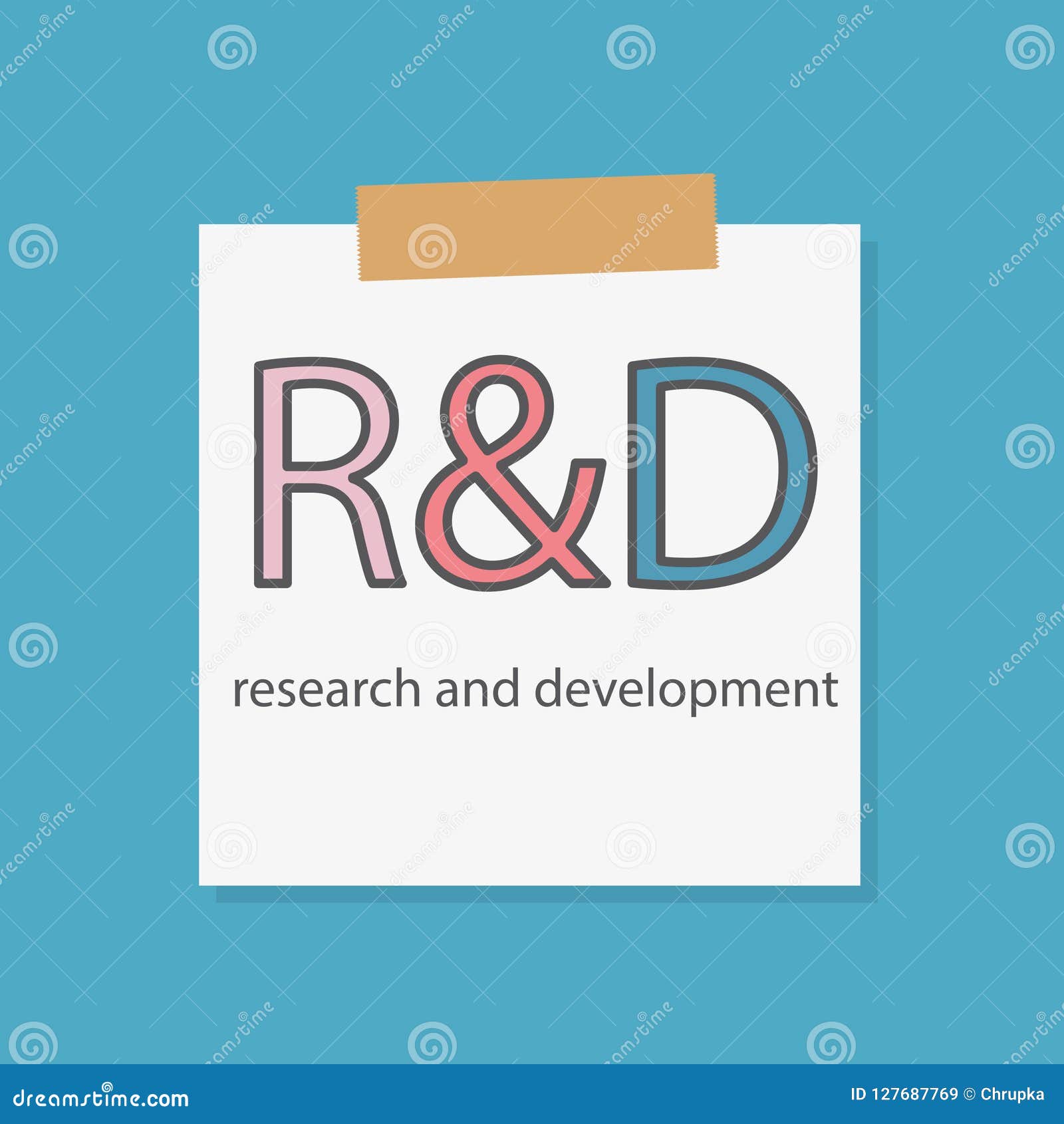 R&D Research and Development Written in a Notebook Paper Stock Vector ...