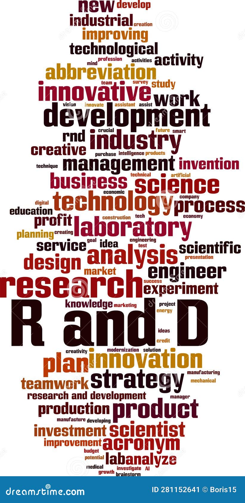 R and D word cloud stock vector. Illustration of word - 281152641