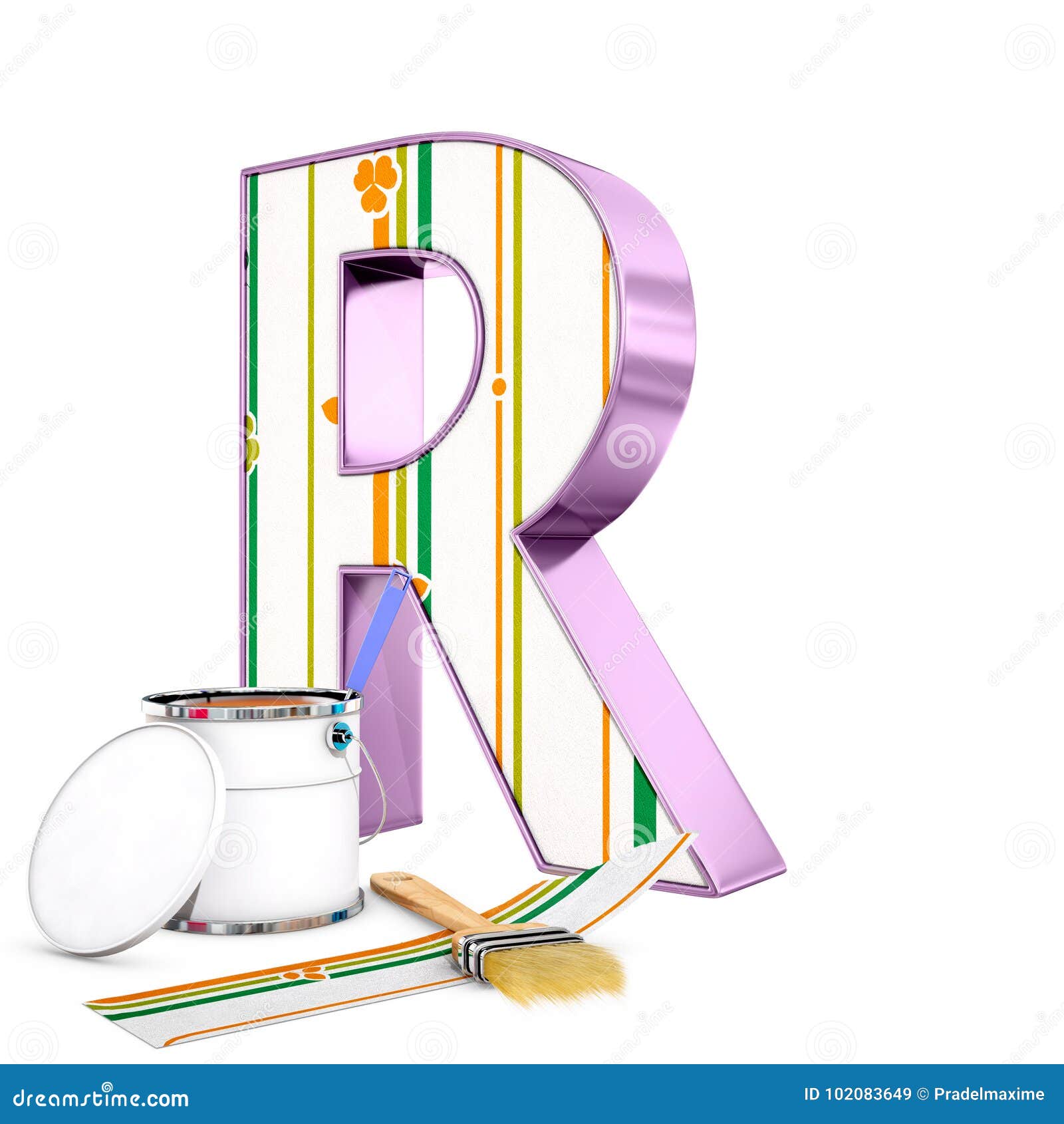 `R` Decorated Letter with Renovation Tools Stock Illustration ...