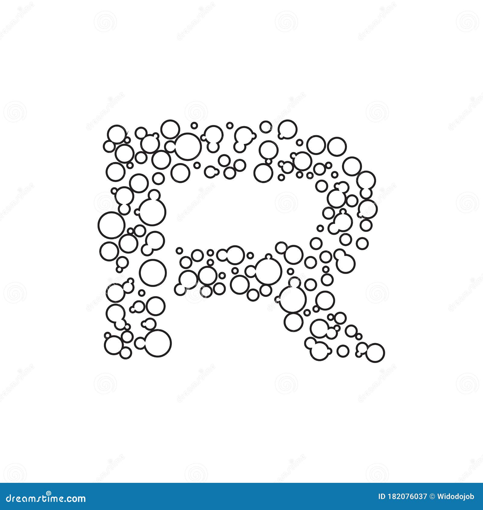 R Dotted Letter Logo Design Vector Stock Vector - Illustration of ...