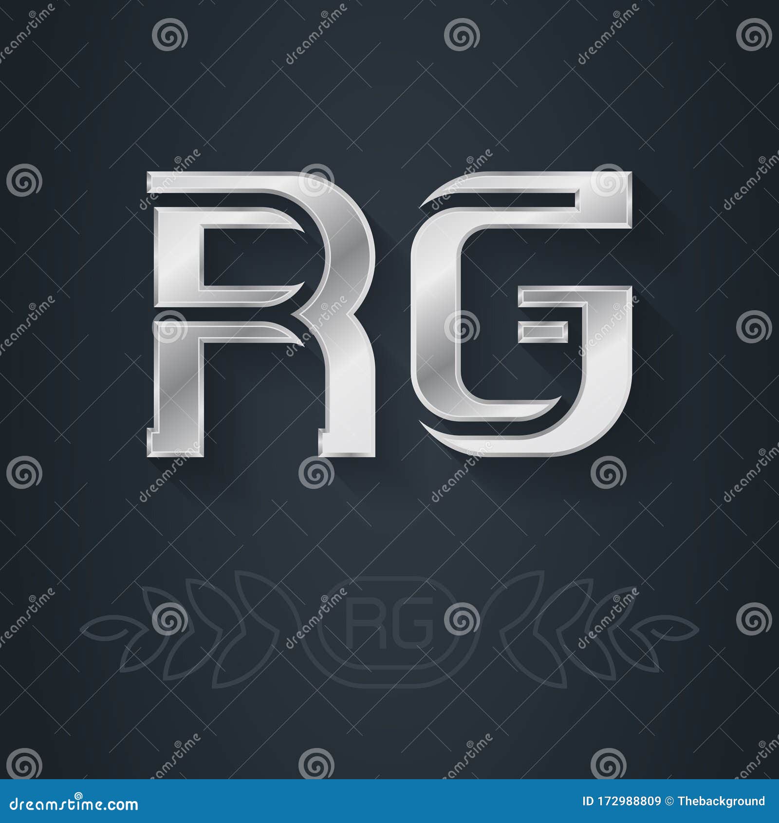 R and G - Initials or Silver Logo. RG - Metallic 3d Icon or Logotype ...