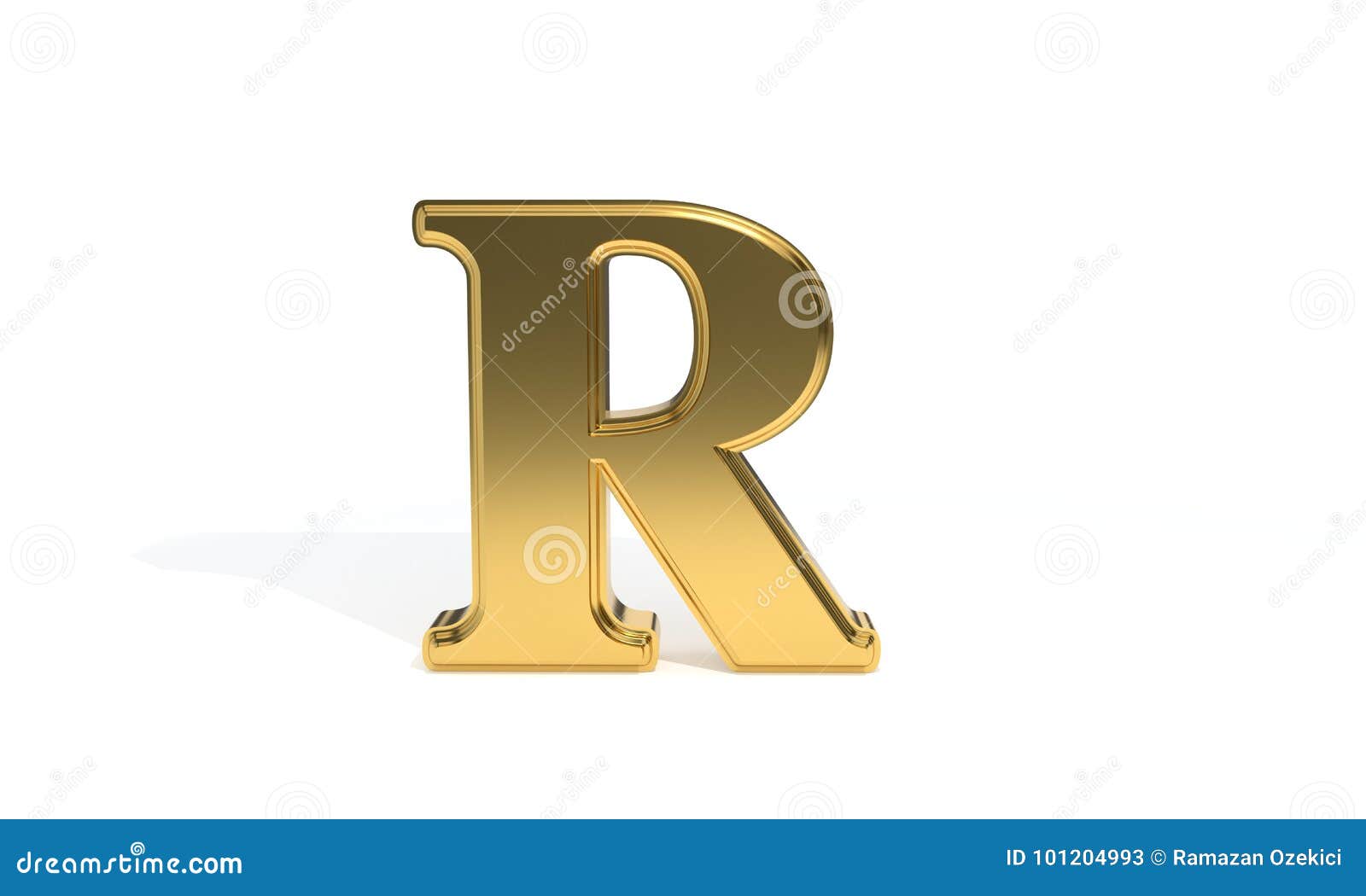 R Gold Colored Alphabet, 3d Rendering Stock Illustration - Illustration ...