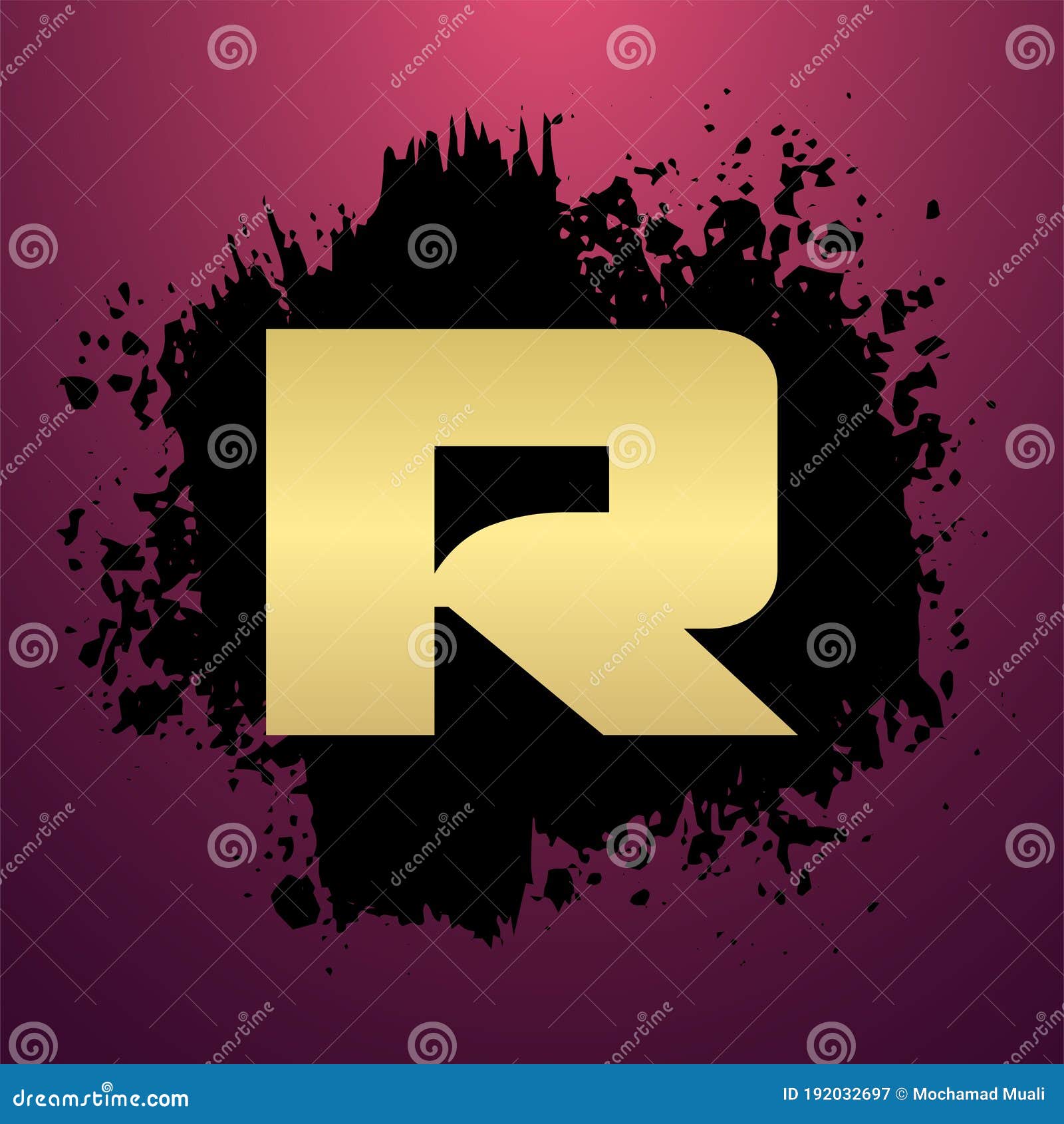 R Gold Letter Logo Design with Simple Style Stock Vector - Illustration ...