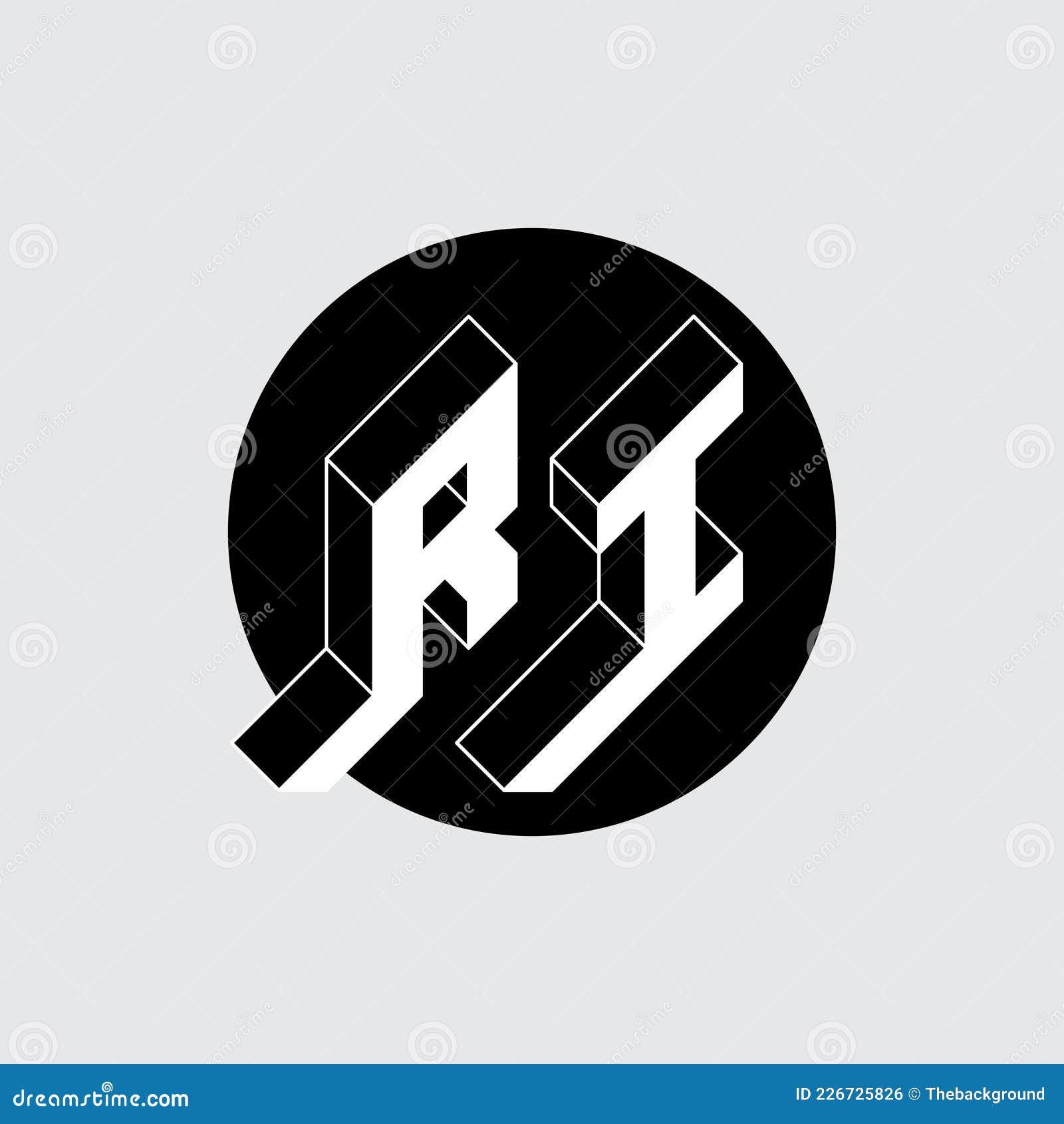 R and I - Monogram or Logotype. Isometric 3d Font for Design. Vector ...