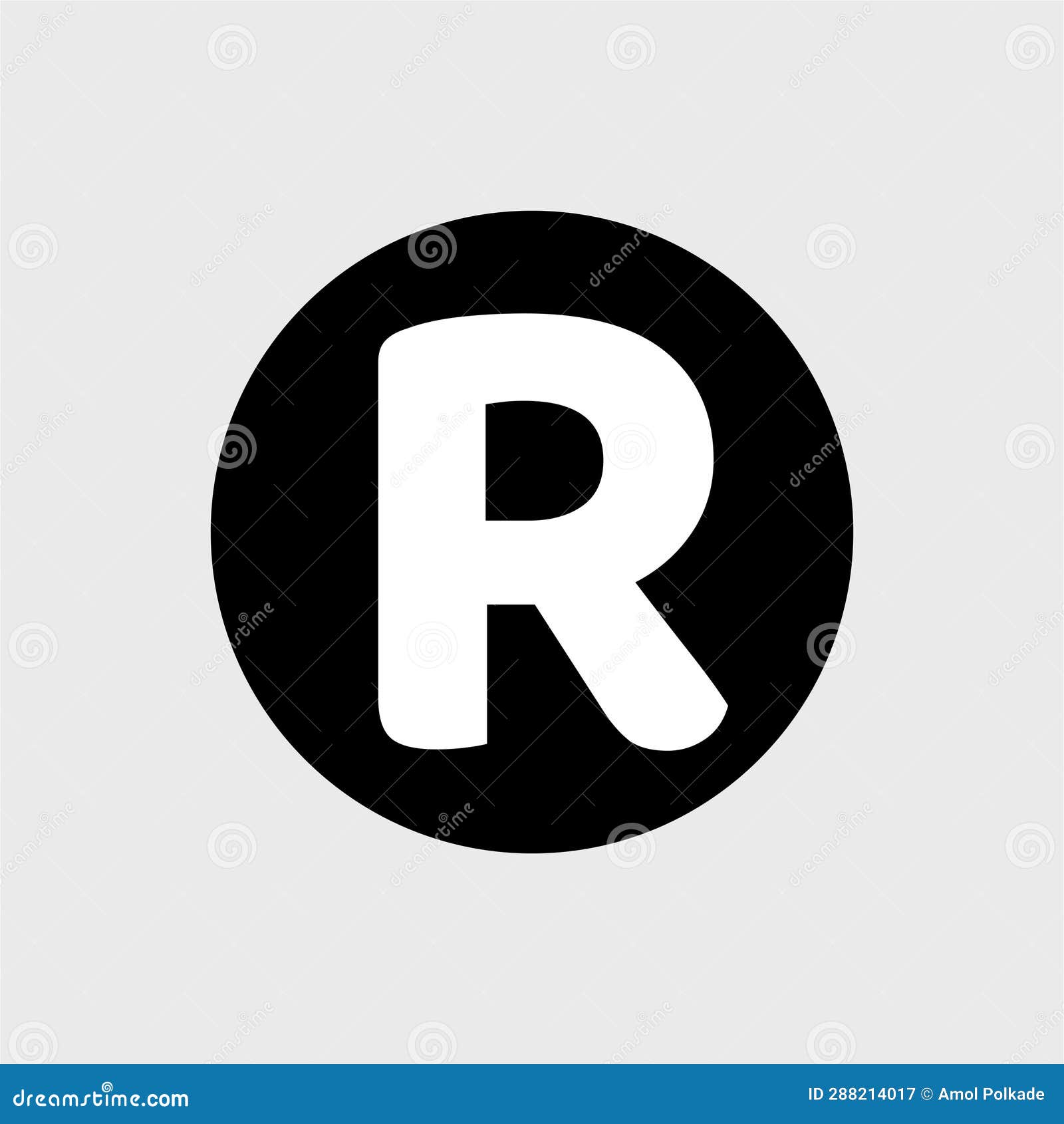 R Icono Inicial Del Vector De Registro Stock de ilustración ...