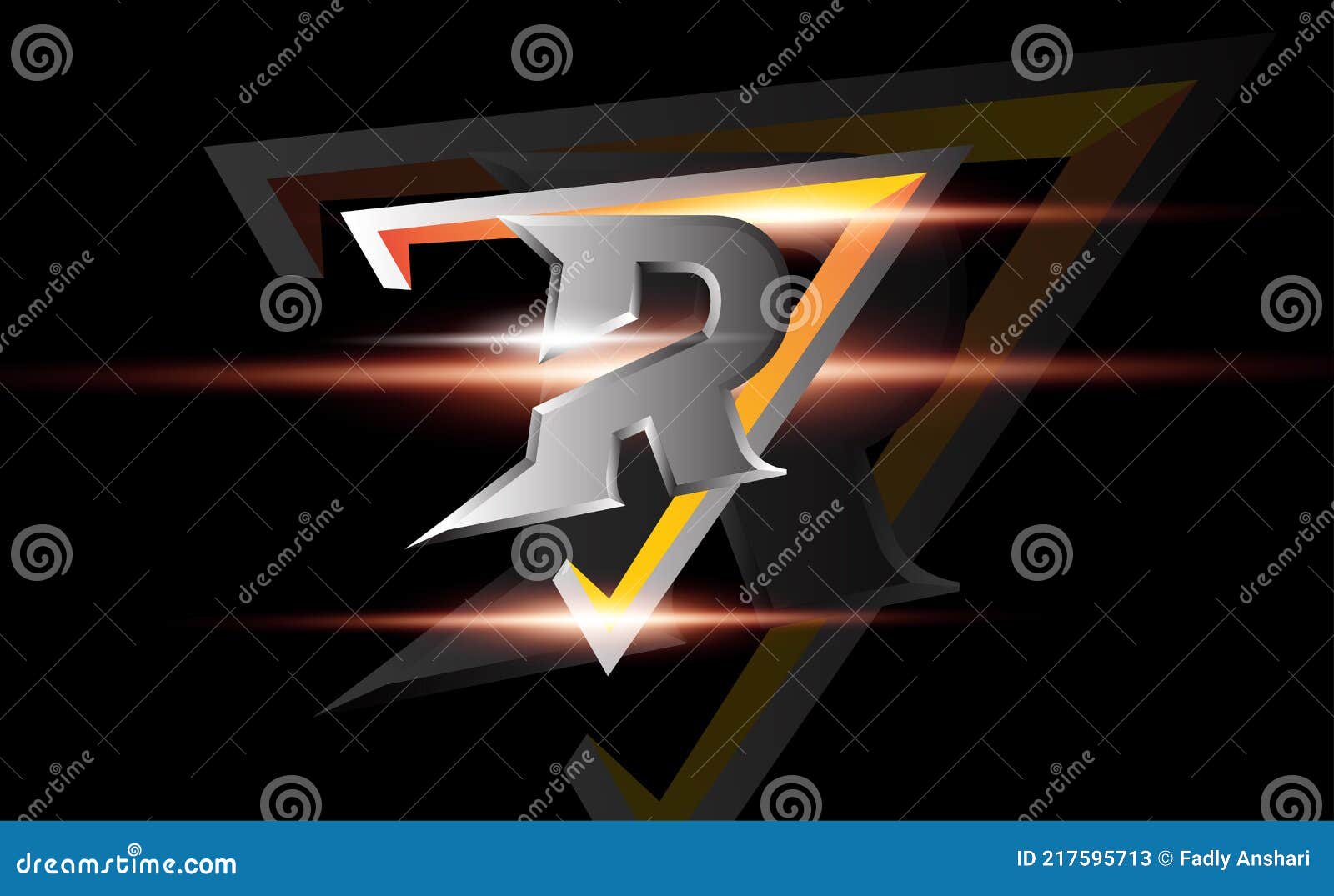 R Initial Letter Monogram Esport and Gaming Vector Logo Template Stock ...