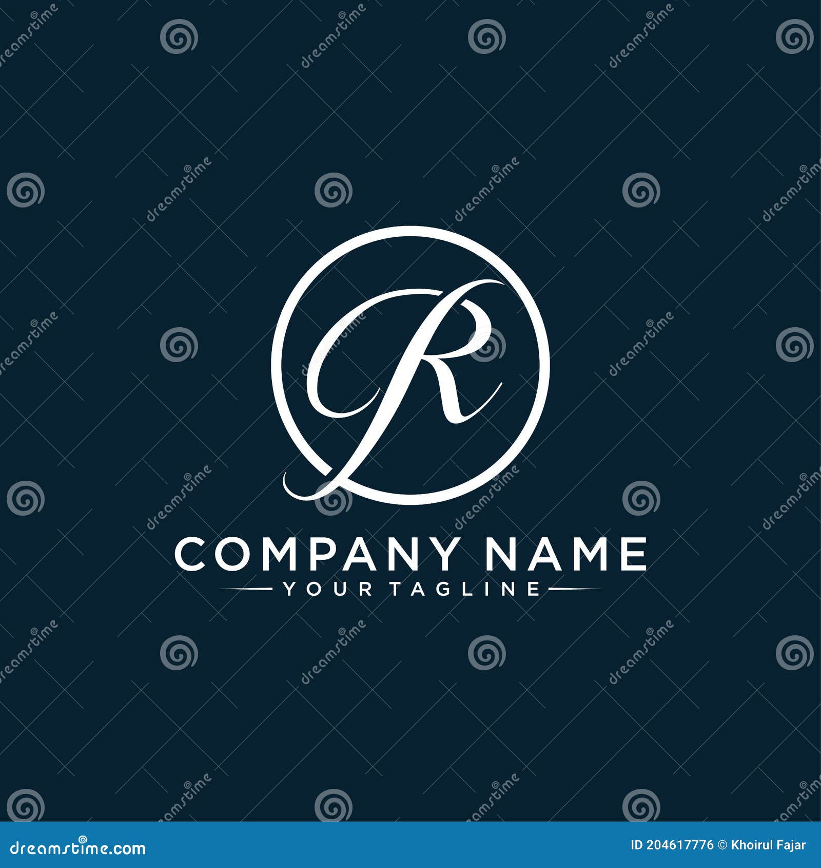 R Initial Letters Loop Linked Circle Monogram Logo Stock Vector ...