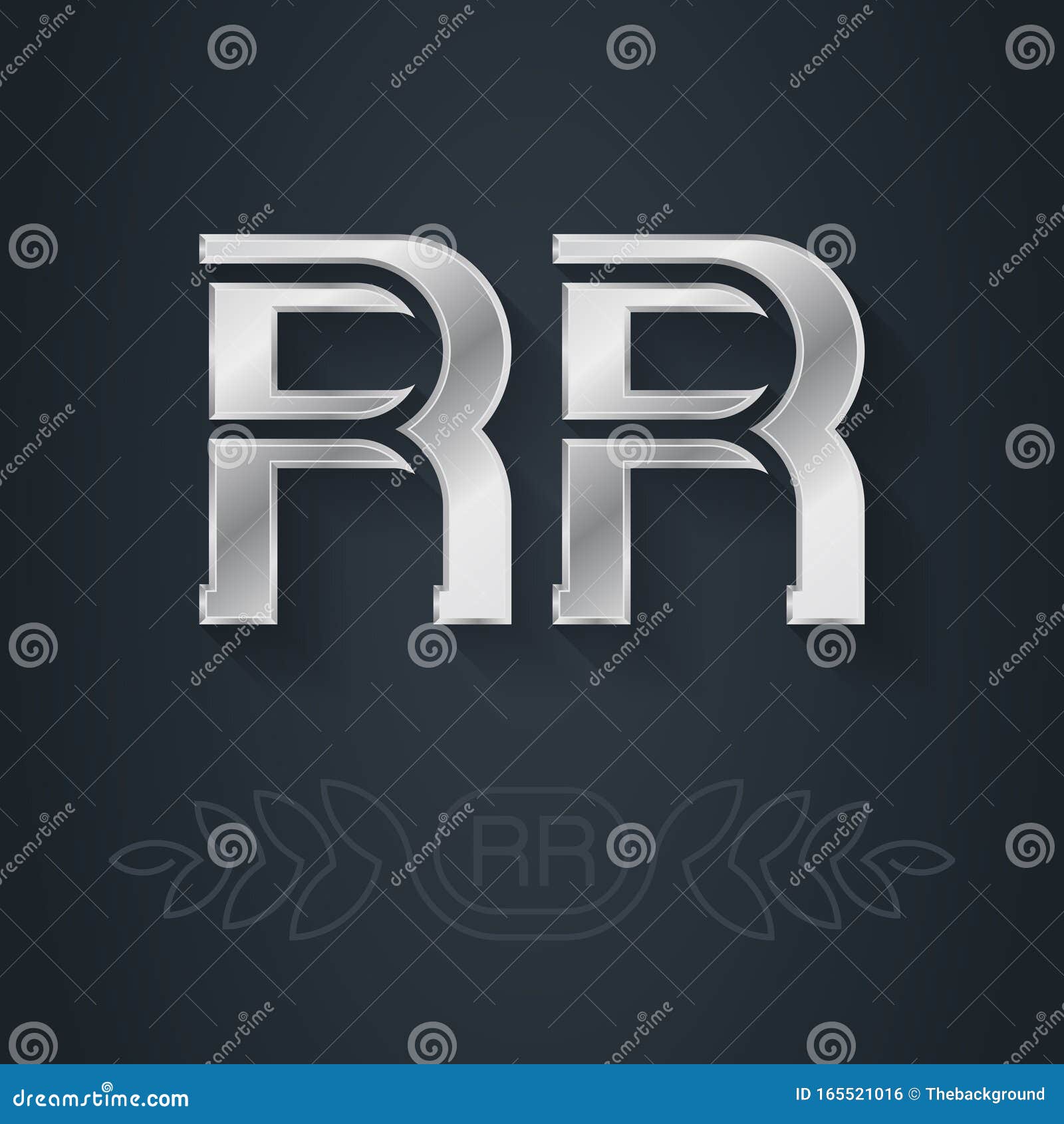 R and R - Initials or Silver Logo. RR - Metallic 3d Icon or Logotype ...