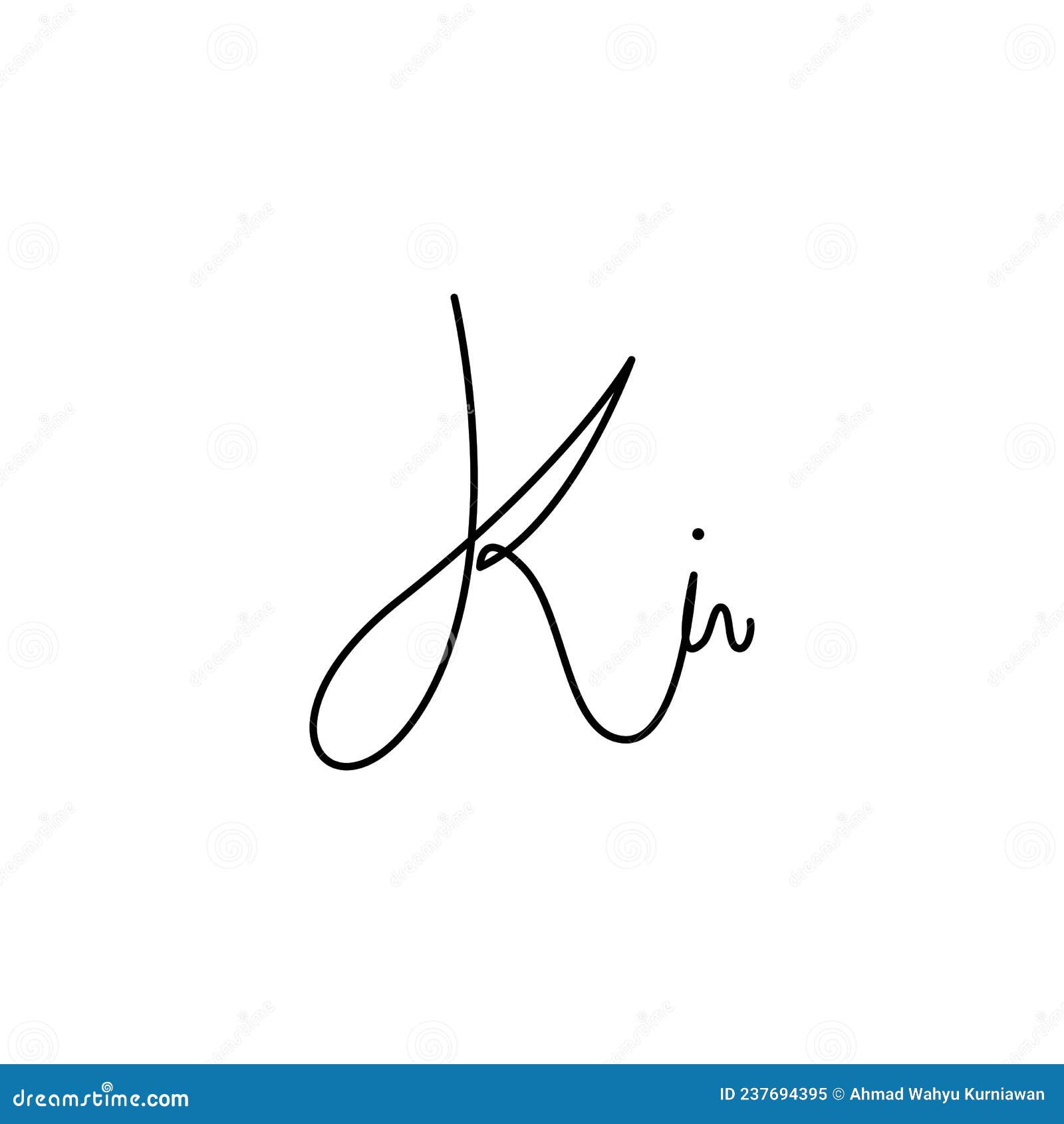 R or K initial signature stock illustration. Illustration of ...