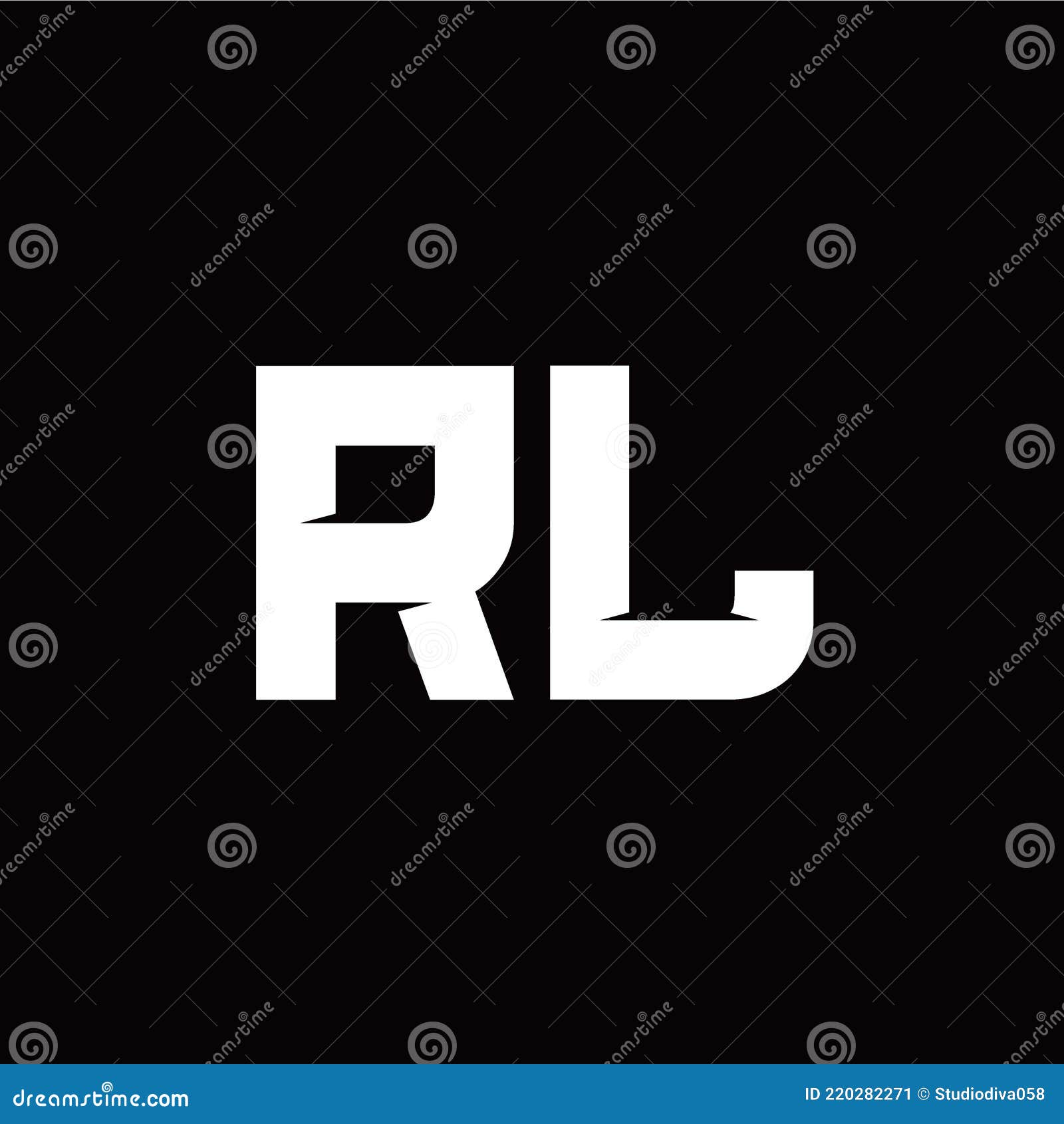 R L Letter Monogram Style Initial Logo Template Stock Illustration ...
