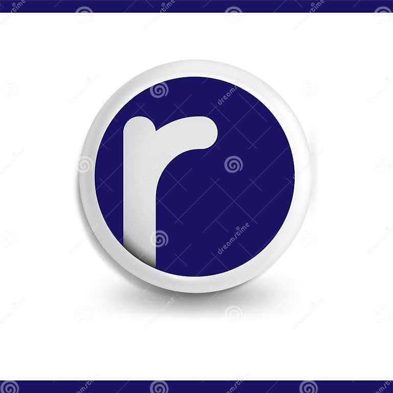 R Letter in Circle Icon Logo Element. Letter Logo Template Stock Vector ...
