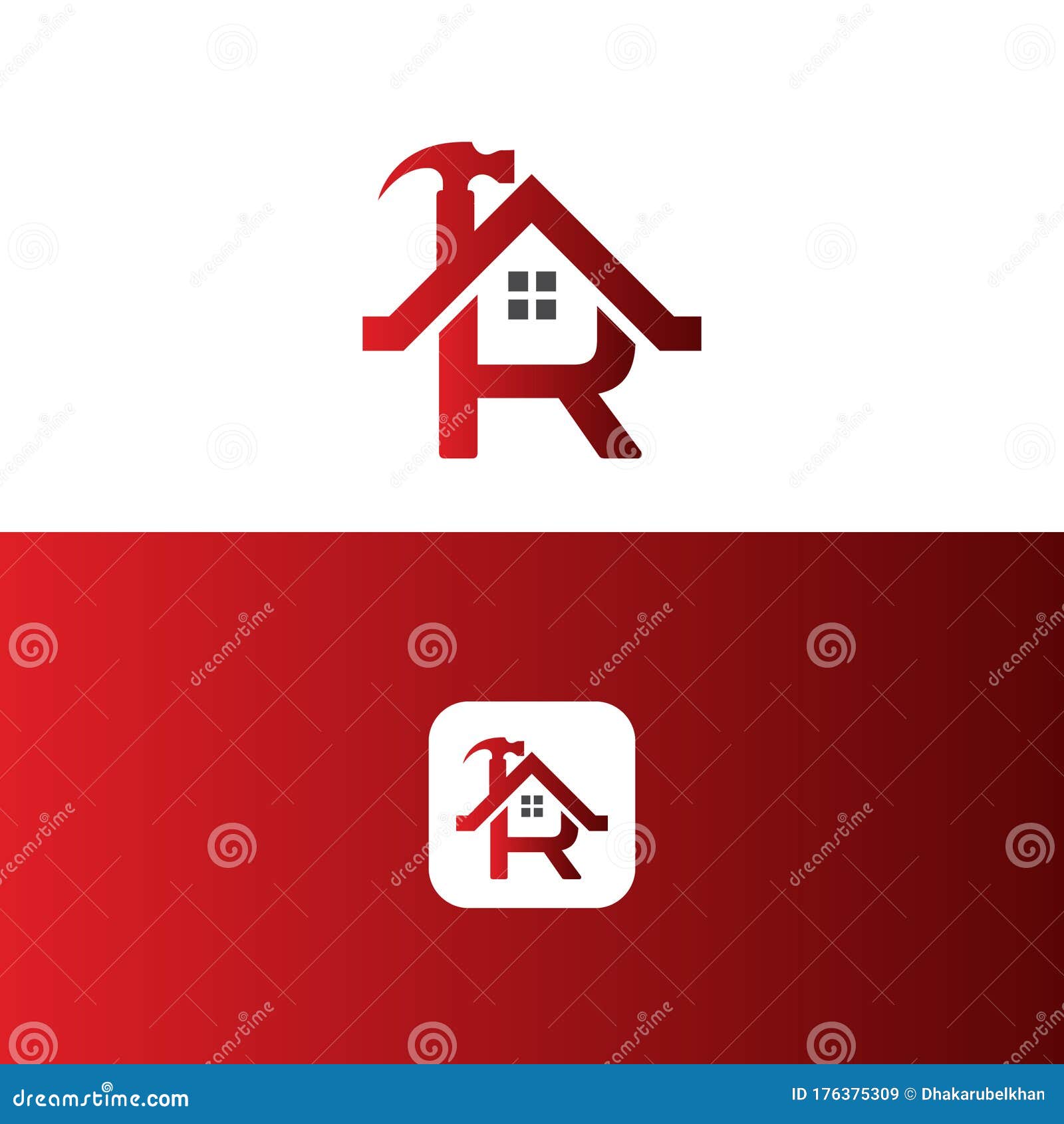 R Letter Construction Logo Design Vector Stock Vector - Illustration of ...