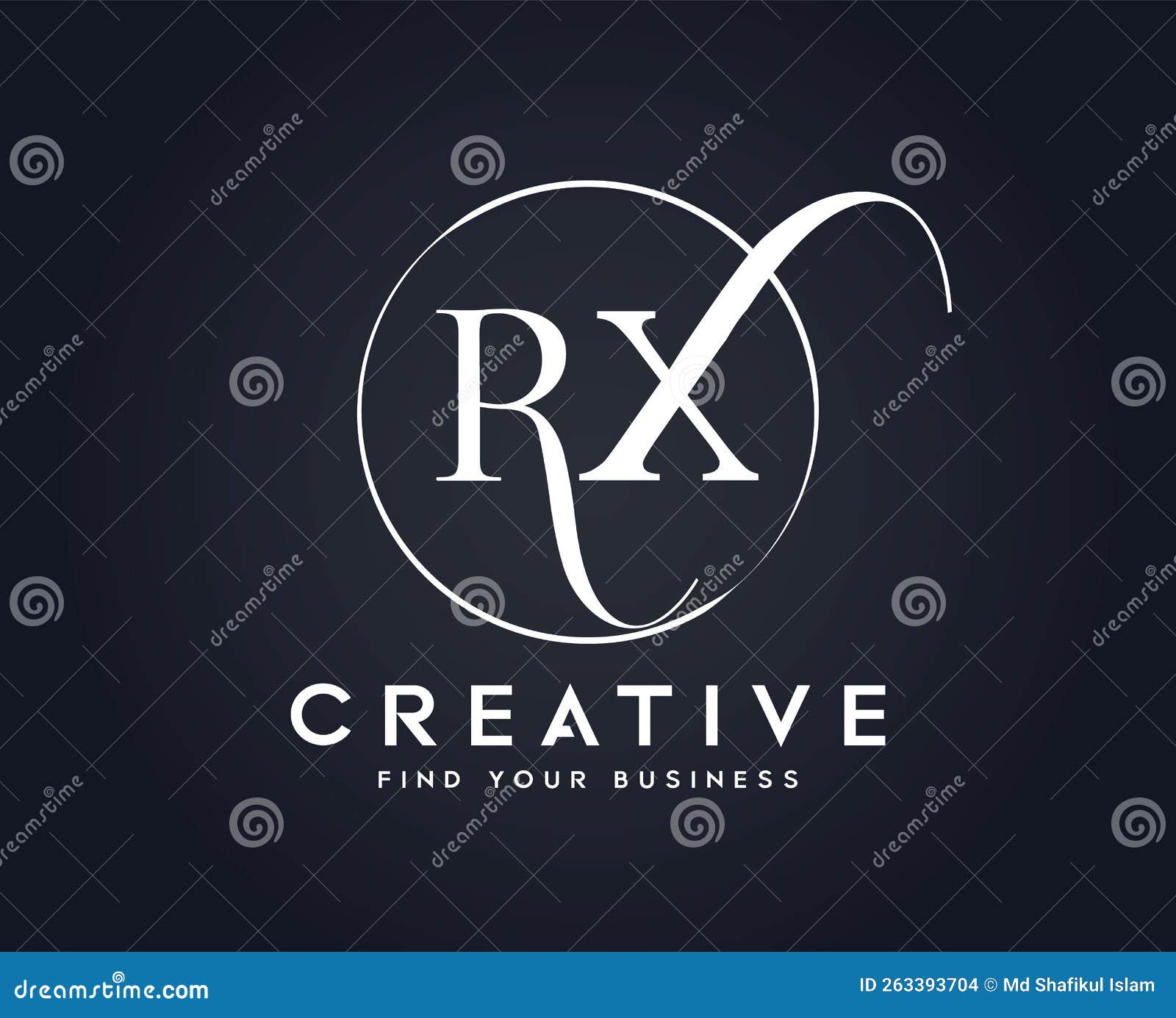 R X Letter Cursive Business Logo Design Vector Stock Illustration ...