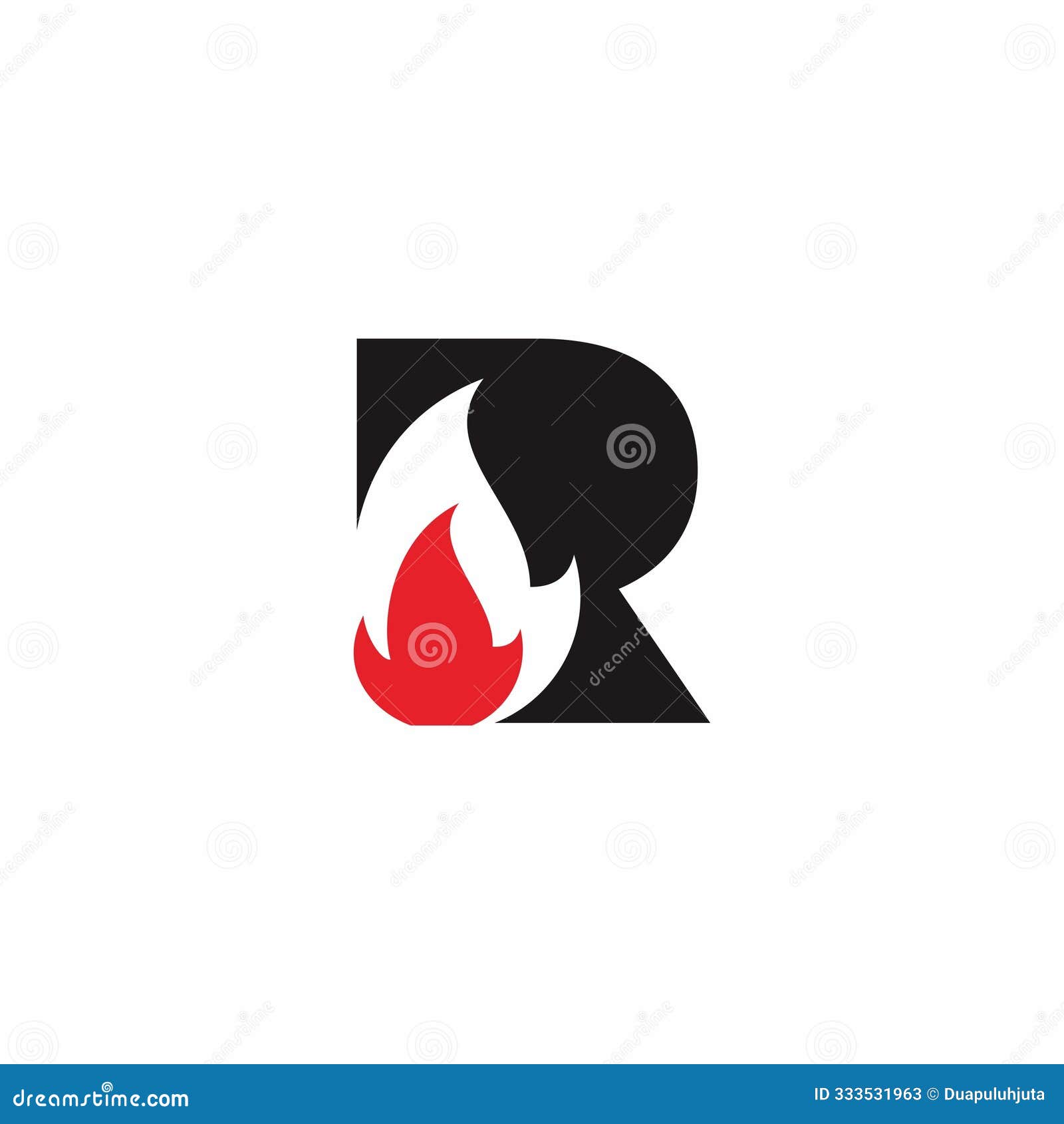 Letter R and Flame Logo Design Stock Illustration - Illustration of ...
