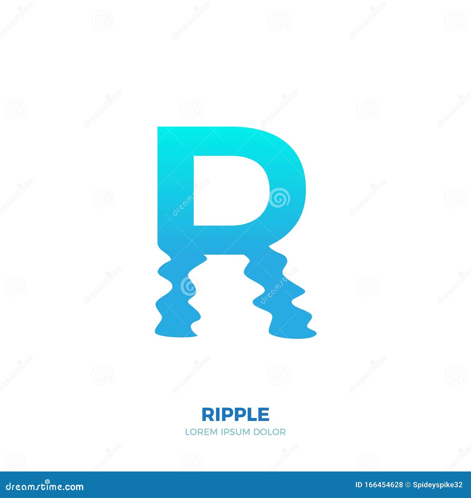 R Letter with Half Ripple Bottom Stock Vector - Illustration of design ...