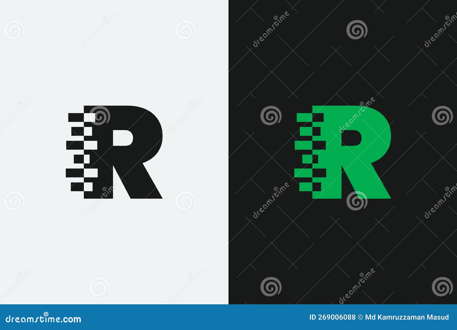 R Letter Iconic Transformation Shape Vector Logo Design Stock Vector ...