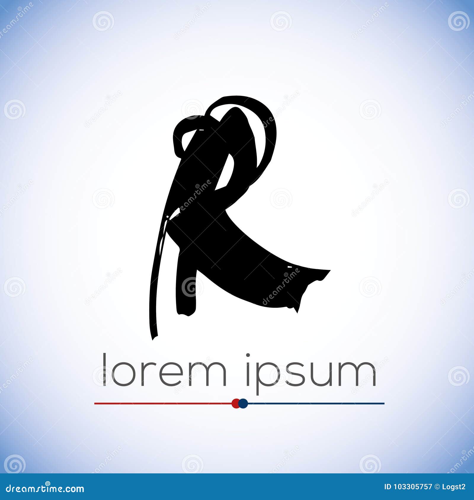 R Letter Hand Drawn Calligraphic Stock Vector - Illustration of graphic ...