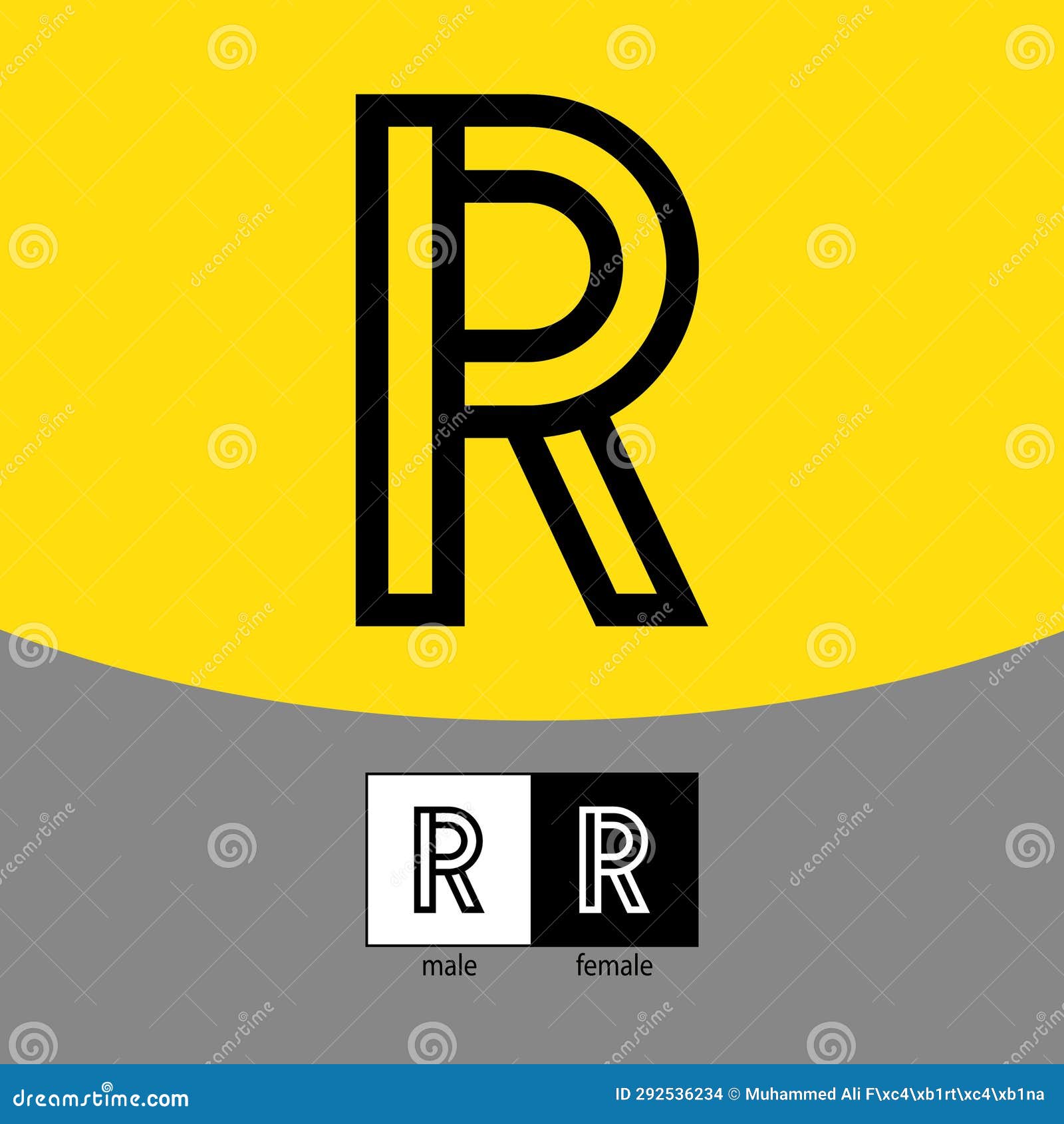 R Letter Logo. Black Color stock vector. Illustration of vector - 292536234