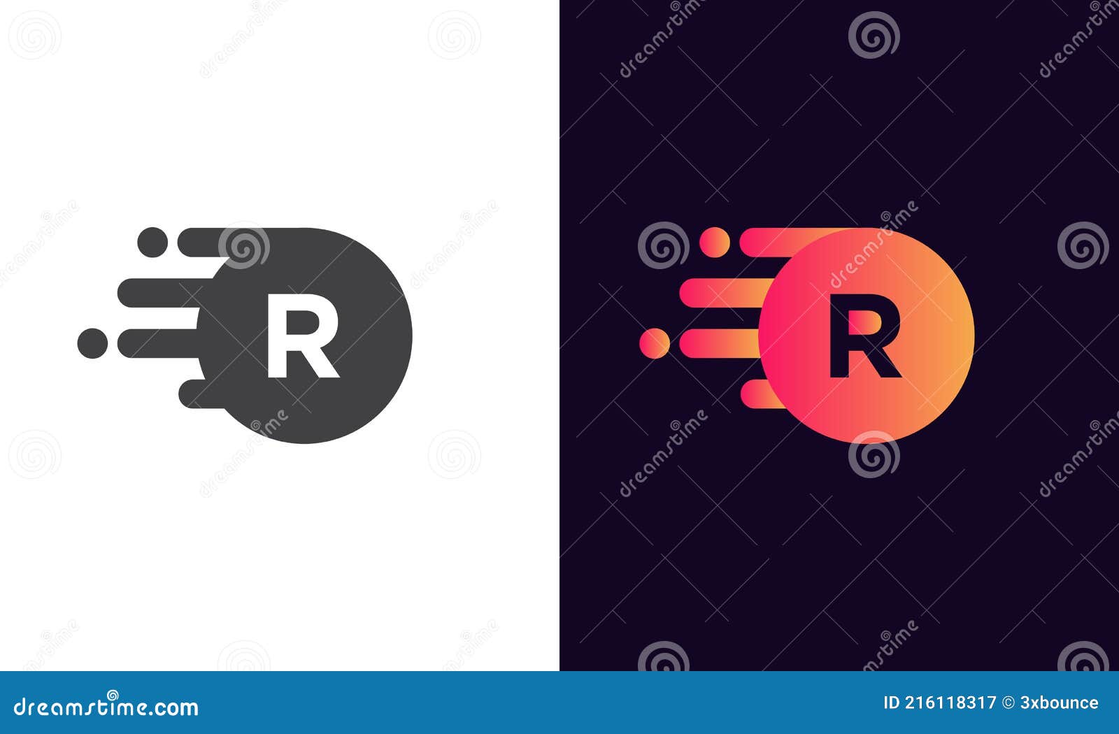 Modern R Letter Logo Design with Bubble. Technology Logo Design with R ...