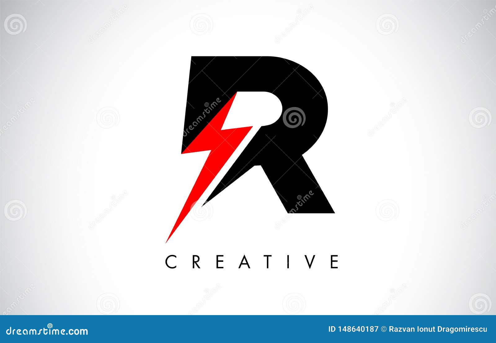 R Letter Logo Design with Lighting Thunder Bolt. Electric Bolt Letter ... R Letter Logo Design with Lighting Thunder Bolt. Electric Bolt Letter ...