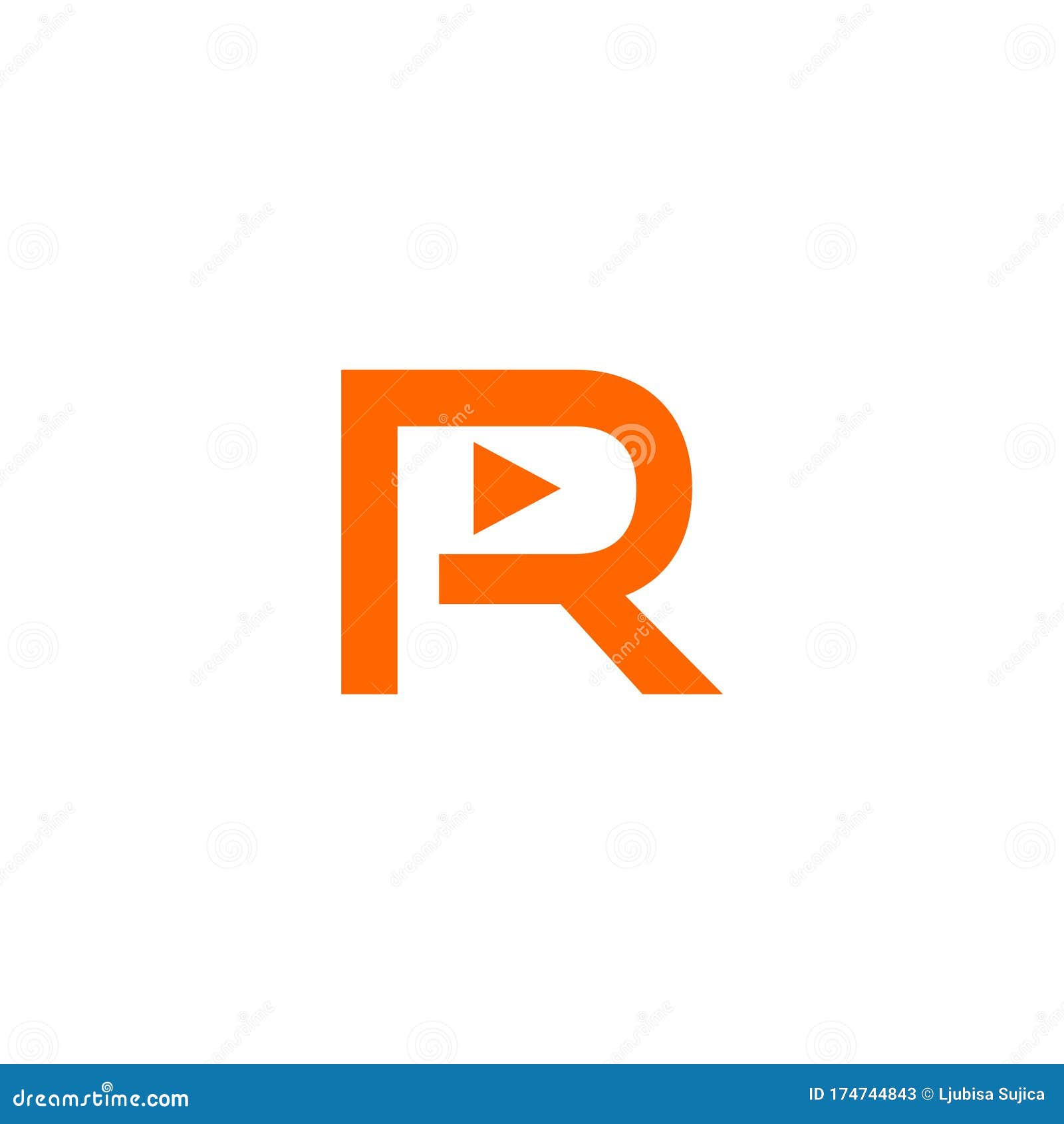 R Letter Logo Design with Play Sign Stock Vector - Illustration of ...