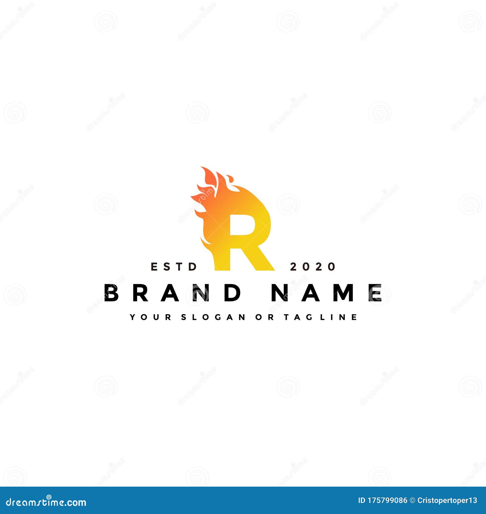 R Letter Logo Fire Design Vector Stock Vector - Illustration of heat ...