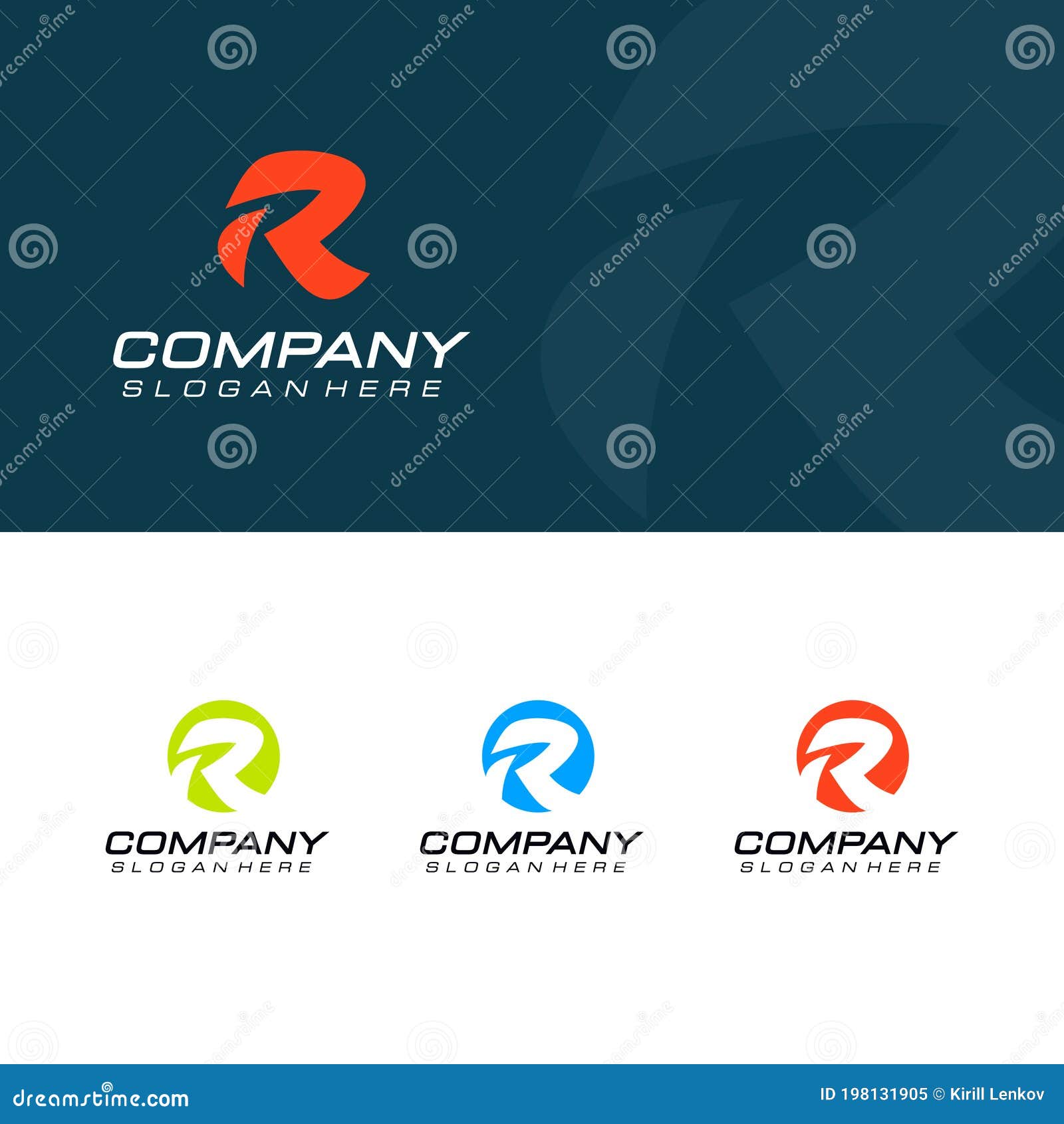 R Letter Logo. Handwritten R Character Logotype. Vector Template. Stock ...