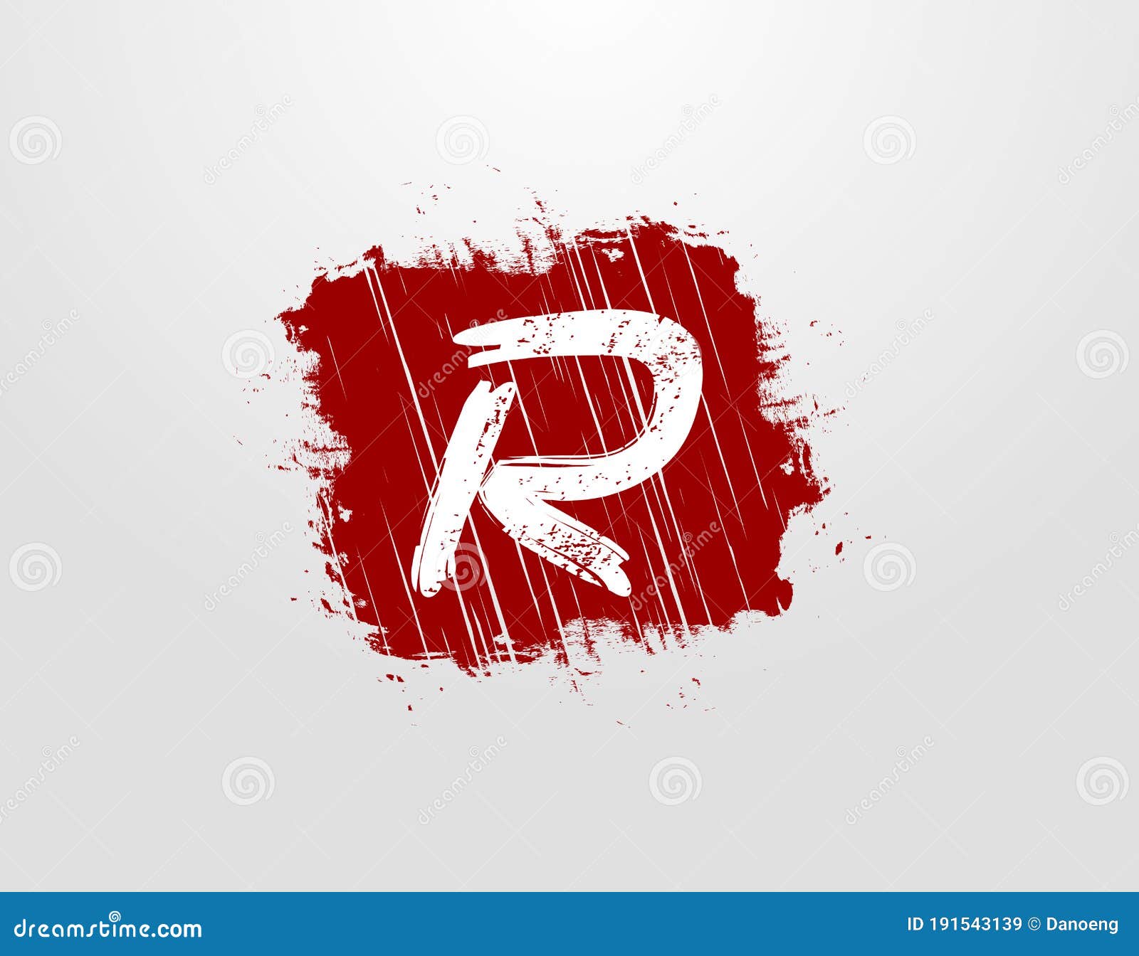 R Letter Logo in Red Square Grunge Element. Retro Rusty Square Logo ...