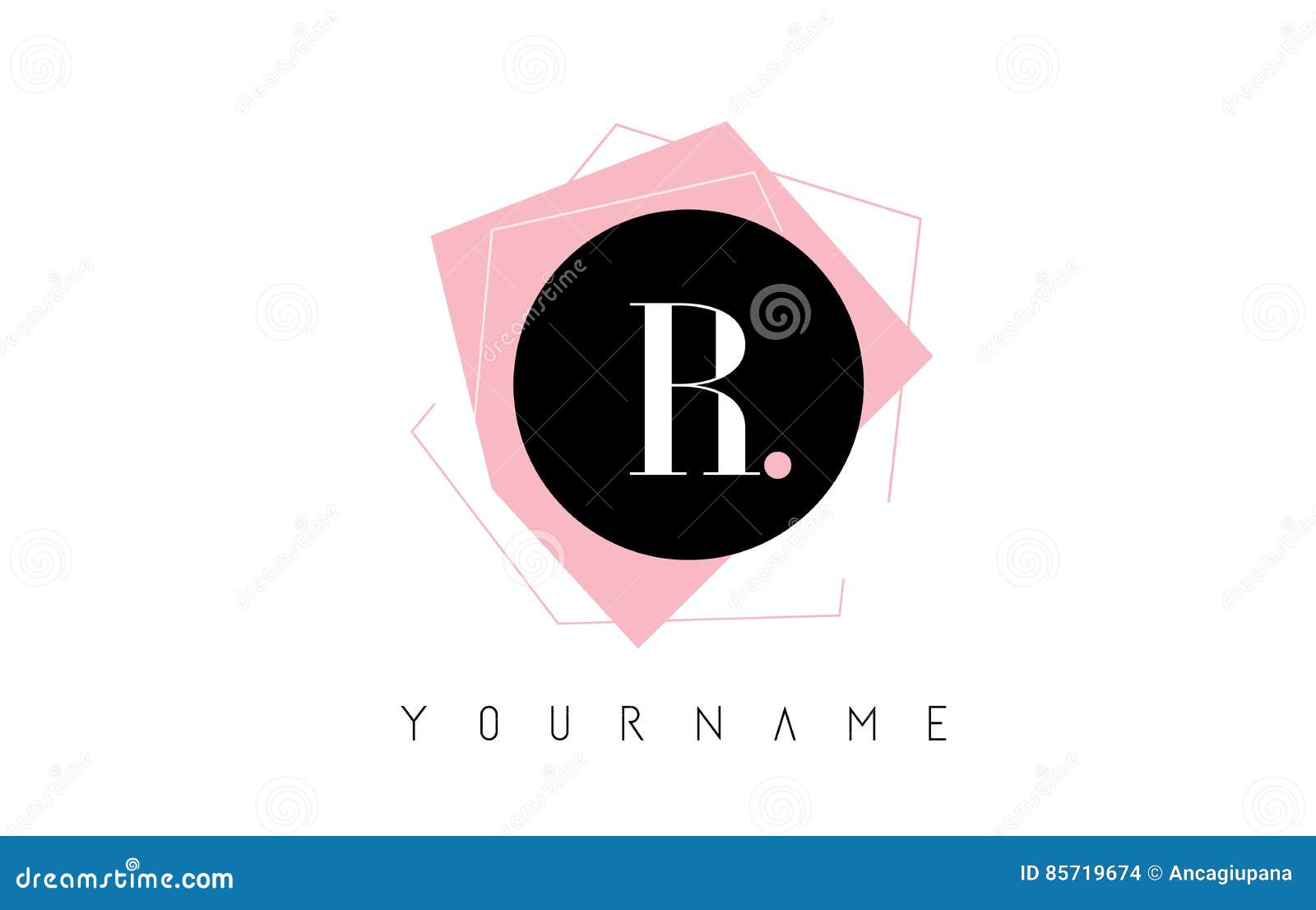 R Letter Pastel Geometric Shaped Logo Design. Stock Vector ...