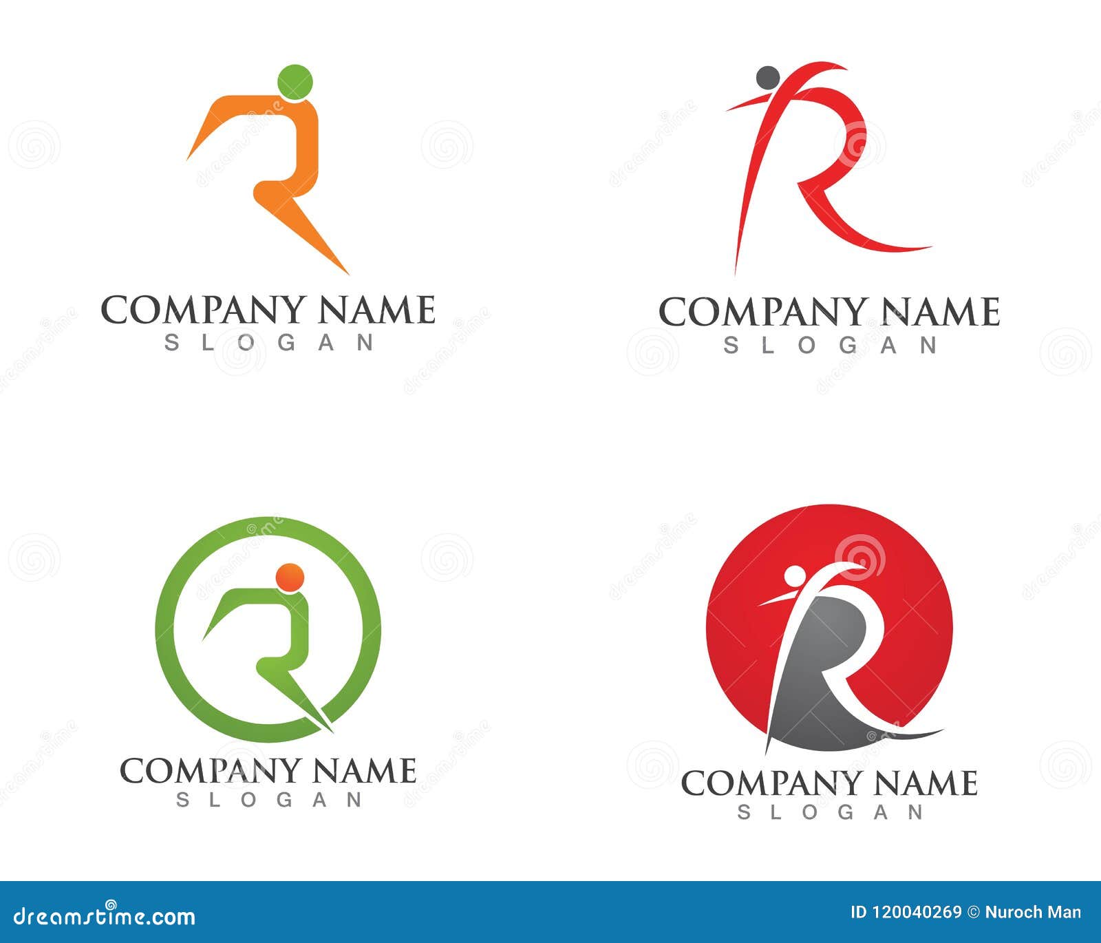 R Letter People Logo Template Vector Stock Vector - Illustration of ...