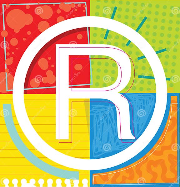 R letter for Registration stock illustration. Illustration of geometric ...